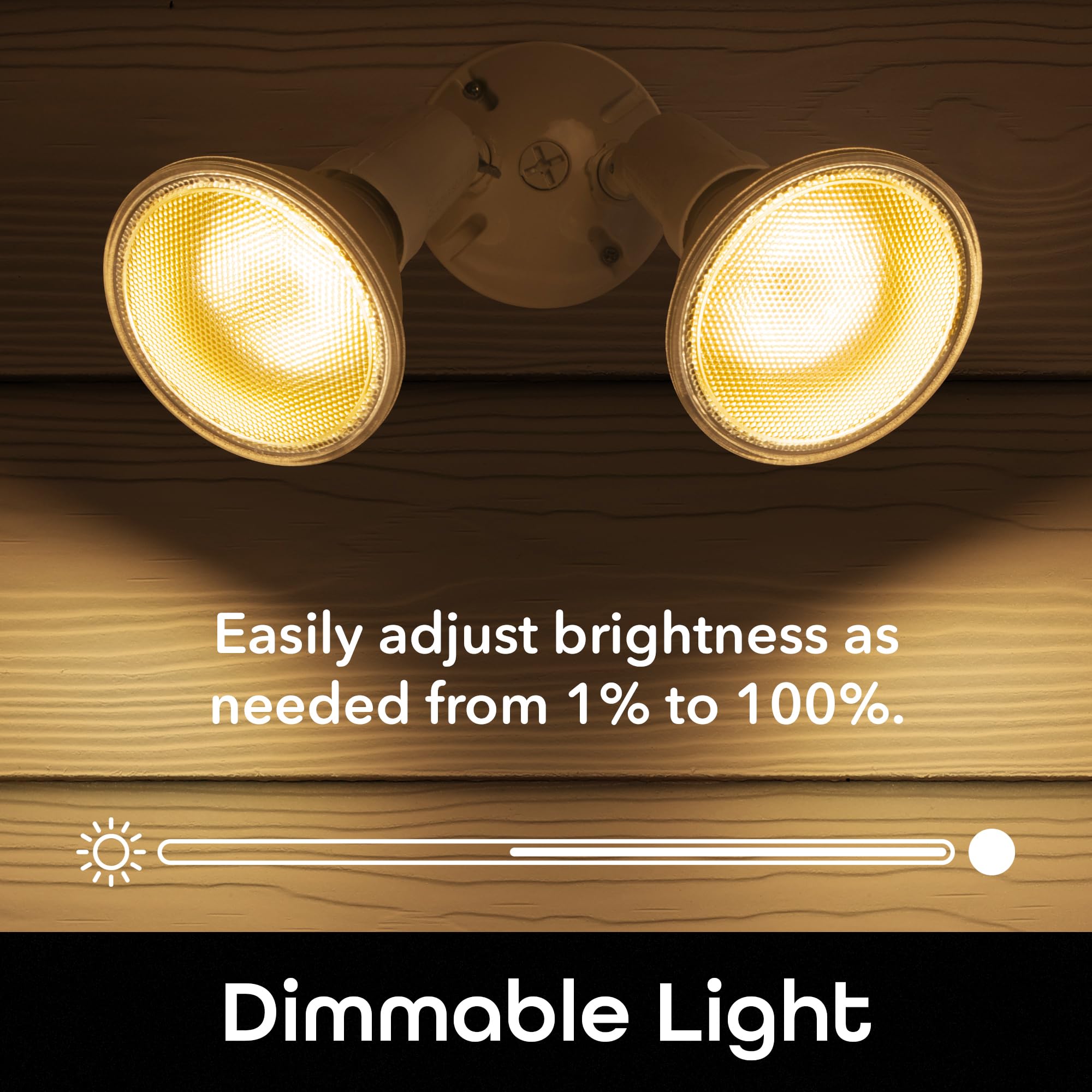 Geeni LUX Smart Floodlight, White β Outdoor 2700K-6500K Dimmable LED Bulb, E26, PAR38, 11W, 1000 Lumens β No Hub Needed - Compatible with Alexa, Google Home, Requires 2.4 GHz WiFi, 2 Pack