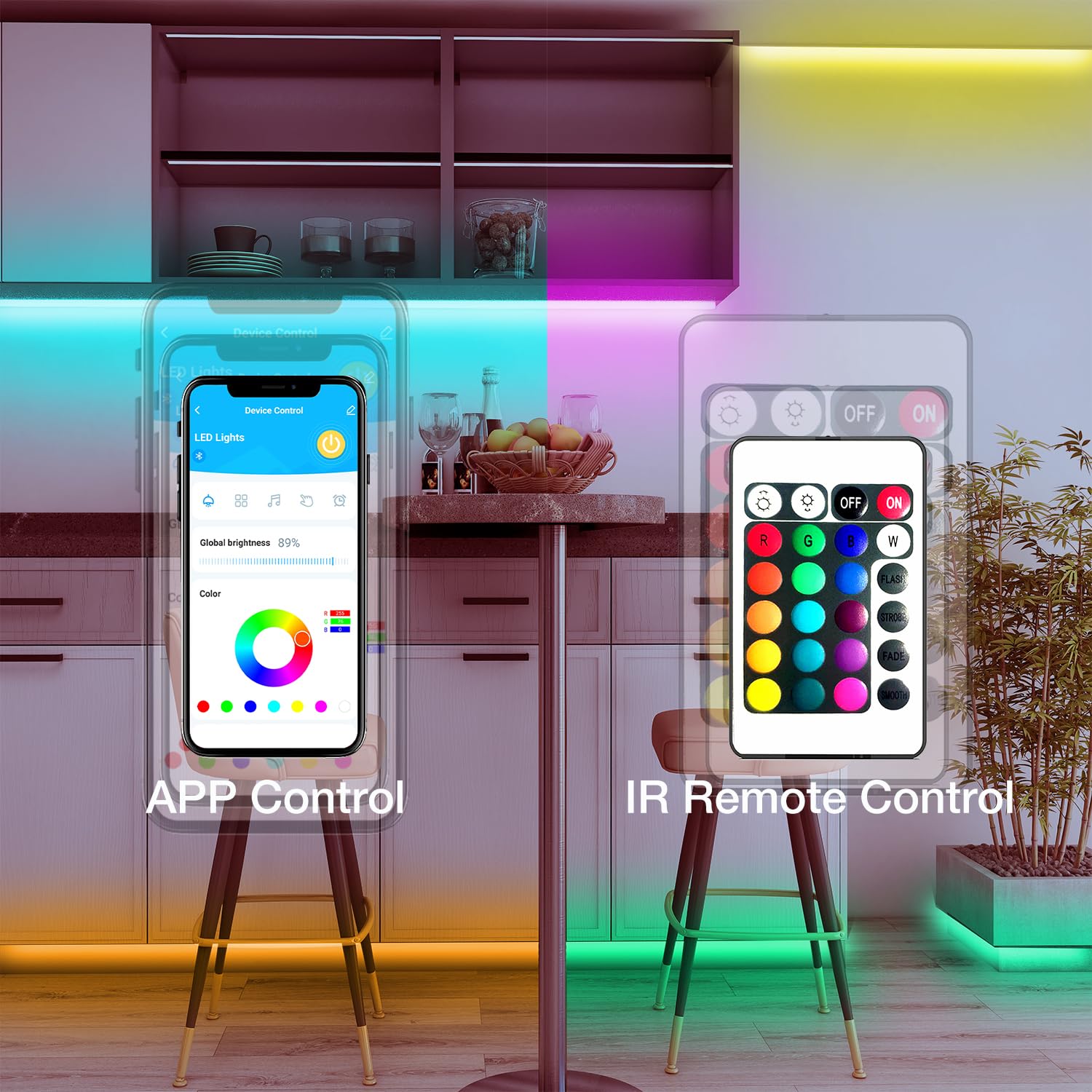 DAYBETTER Smart WiFi App Control Led Strip Lights Work with Alexa Google Assistant -16.4 feet