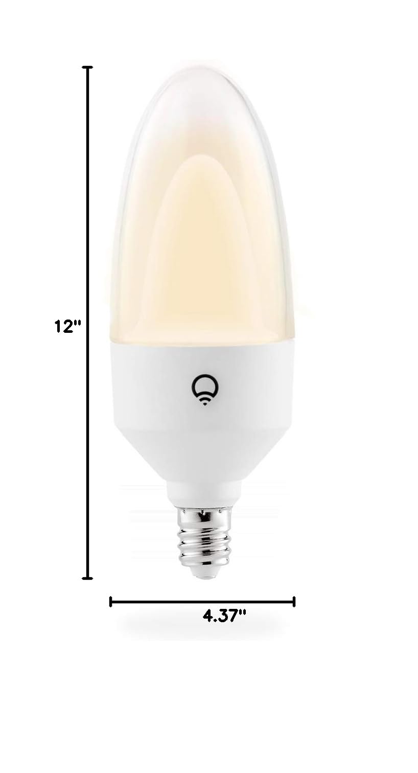 LIFX Candle White to Warm E12, 480 lumens, Wi-Fi Double-Diffuser Smart LED Light Bulb, Tunable White, Dimmable, No Bridge Required, Compatible with Alexa, Hey Google, Apple HomeKit.