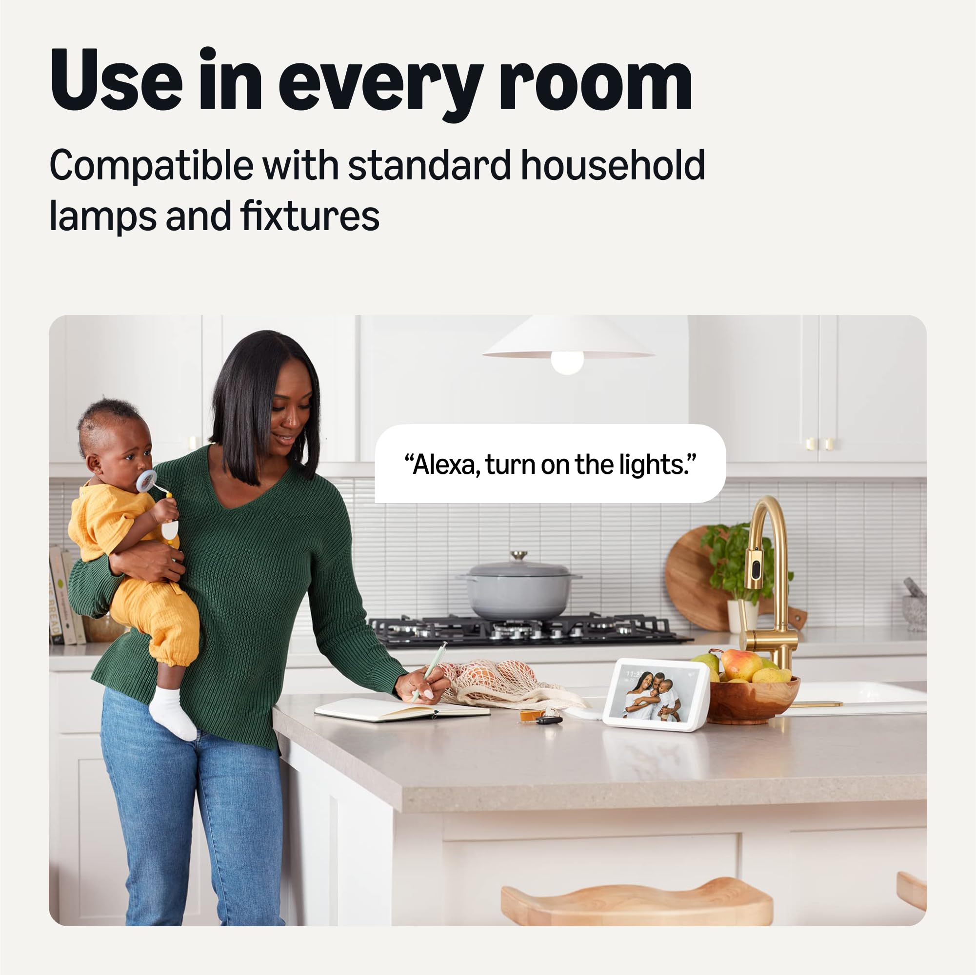 Amazon Basics Smart A19 LED Light Bulb, Color Changing, 2.4 GHz Wi-Fi, 60W Equivalent 800LM, Works with Alexa Only, 1-Pack, Certified for Humans