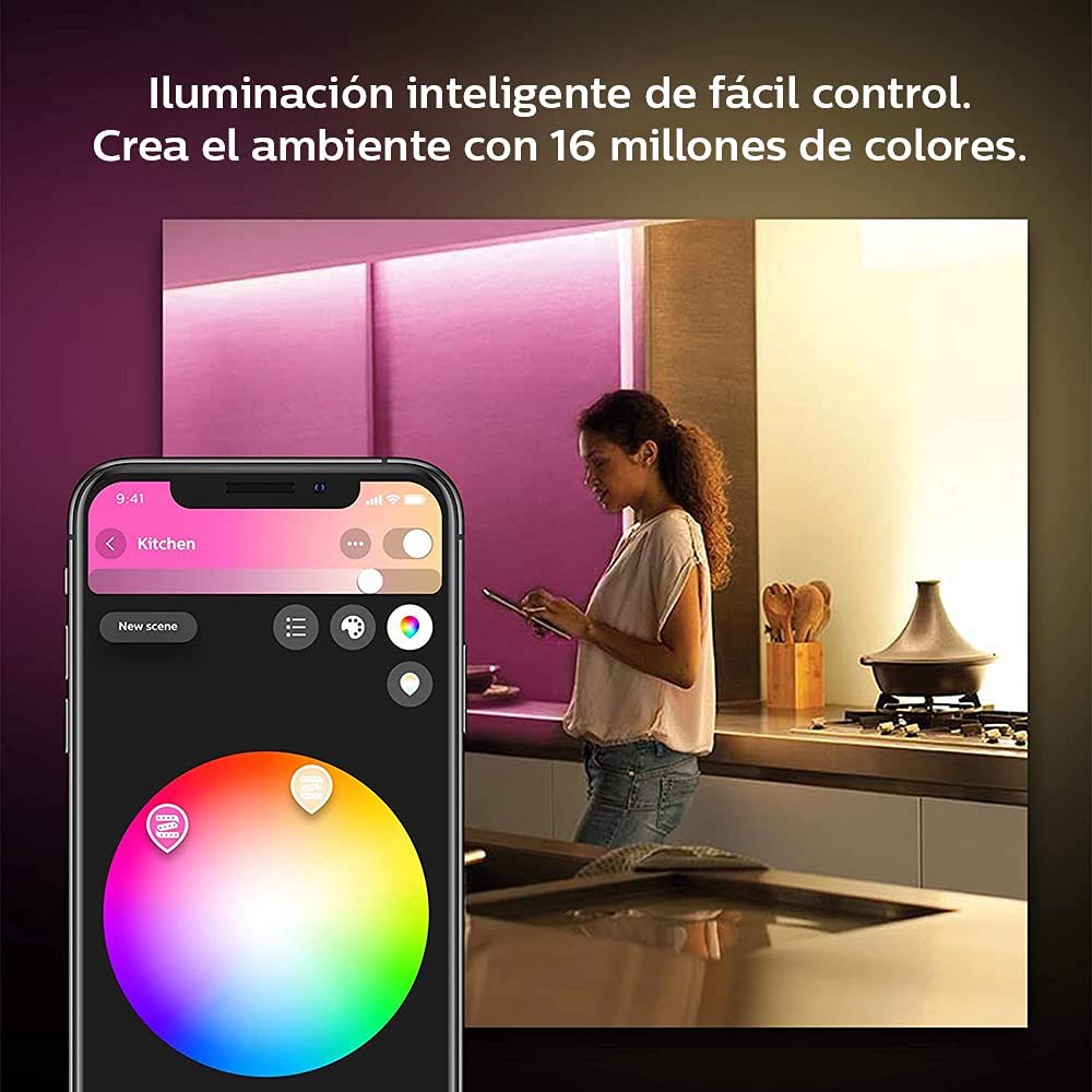 Philips 800268 Hue LightStrip Plus Dimmable LED Smart Light Extension (Compatible with Amazon Alexa, Apple HomeKit, and Google Assistant)