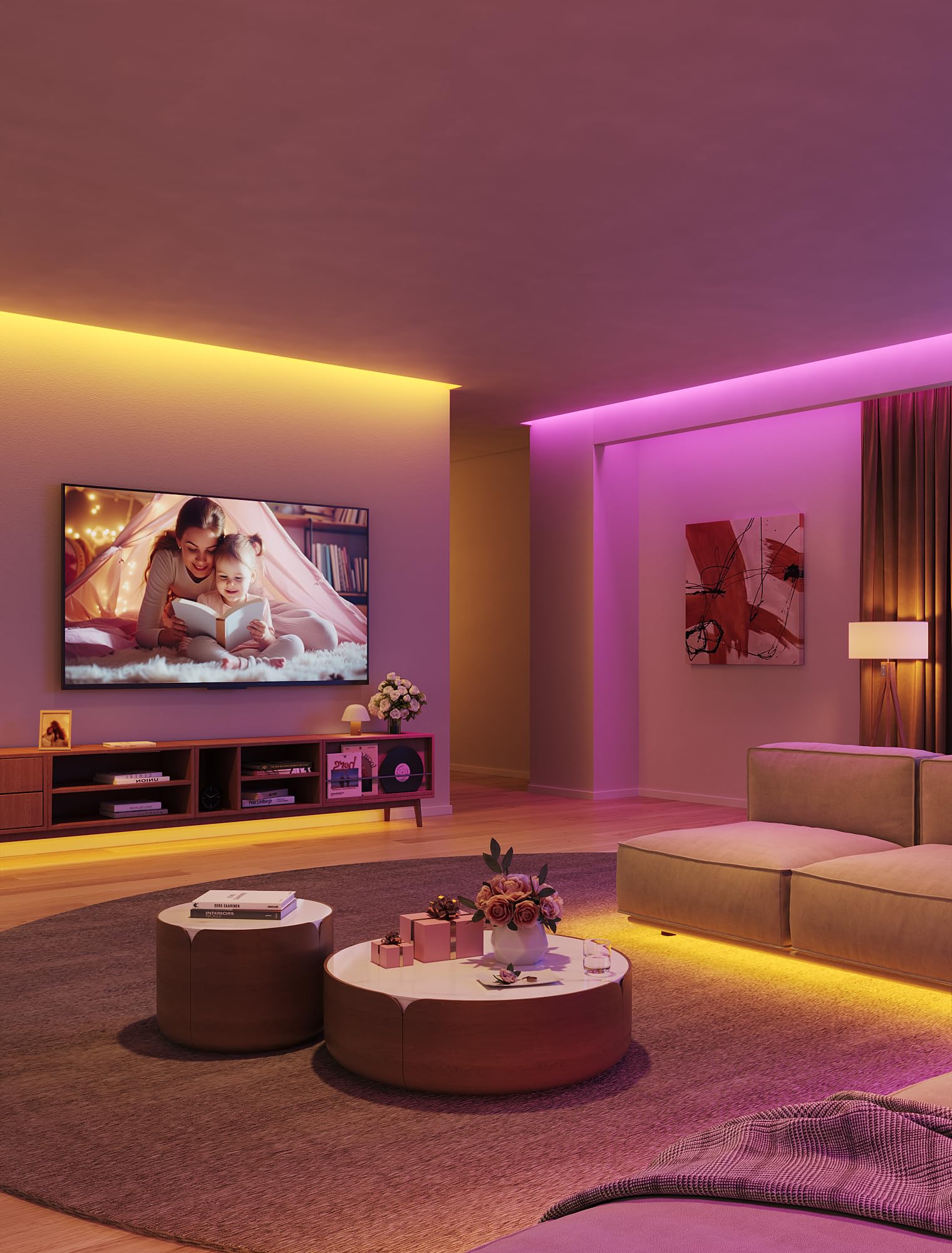 Govee Smart LED Strip Lights for Bedroom, 32.8ft WiFi LED Light Strip Work with Alexa Google Assistant, 16 Million Colors with App Control and Music Sync LED Lights for Party, 2 Rolls of 16.4ft