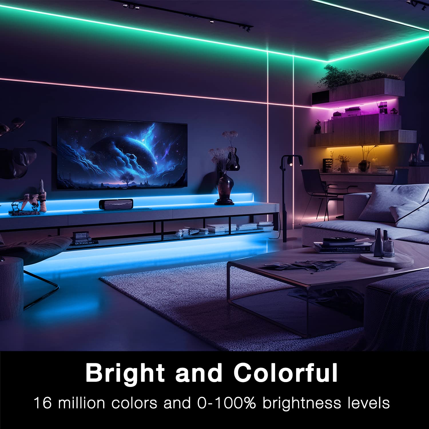DAYBETTER Smart WiFi Led Lights 100ft, Tuya App Controlled Led Strip Lights, Work with Alexa and Google Assistant, Timer Schedule Led Lights Strip, Color Changing Led Lights for Bedroom Party Kitchen