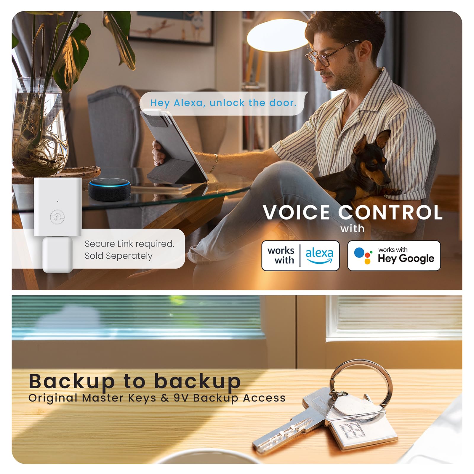 Lockly Secure Pro, Wi-Fi Smart Door Lock, Keyless Entry Door Lock, PIN Genie® Keypad, 3D Biometric Fingerprint Sensor, Voice Control, Auto Lock - Satin Nickel (PGD628WSN) - Latch Edition