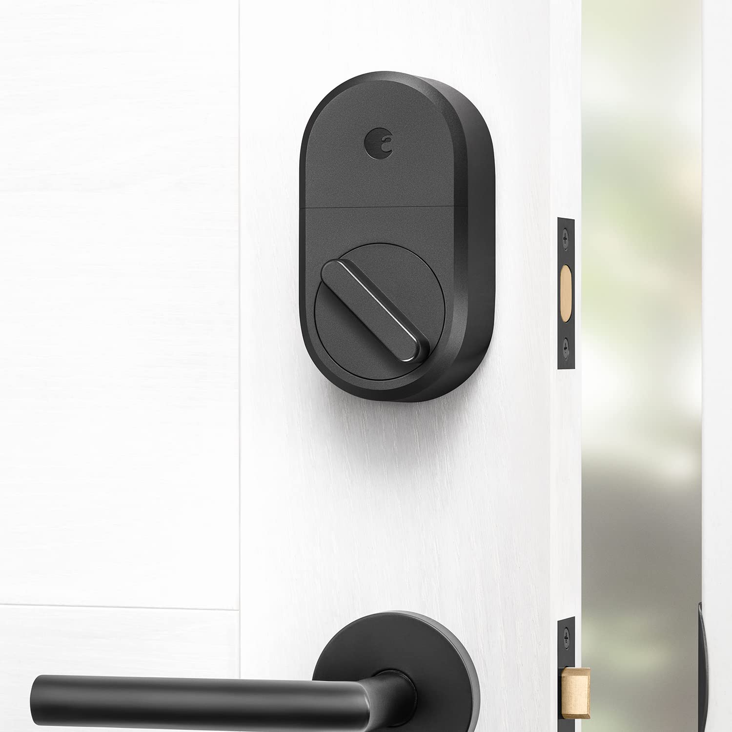August Smart Lock + Connect Wi-Fi Bridge, Satin Nickel, Works with Alexa, Keyless Home Entry from Anywhere