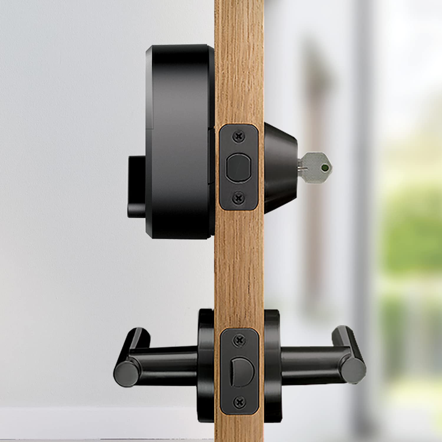 August Smart Lock + Connect Wi-Fi Bridge, Satin Nickel, Works with Alexa, Keyless Home Entry from Anywhere