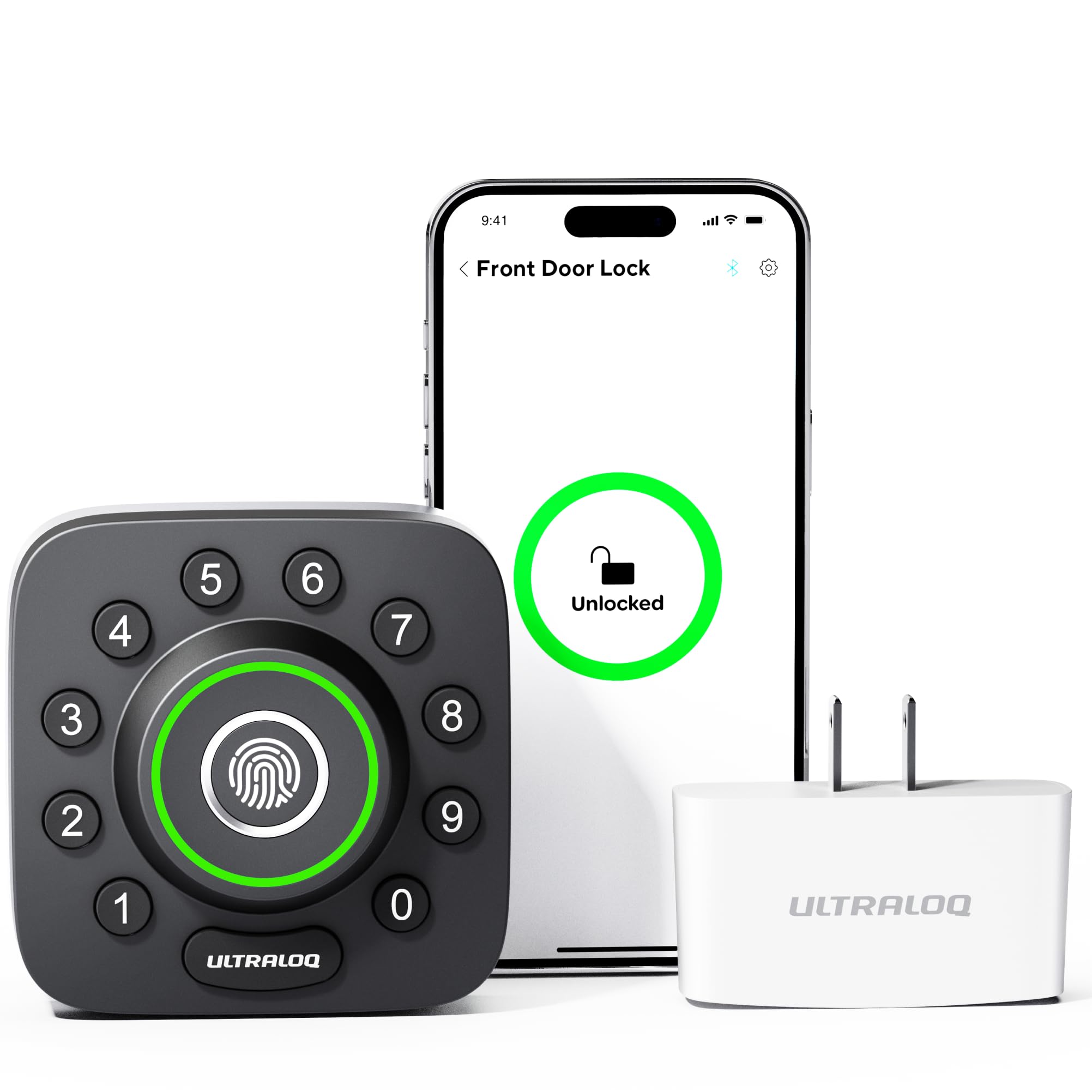 Smart Lock, ULTRALOQ U-Bolt Pro with Bridge WiFi Adaptor, 6-in-1 Keyless Entry Door Lock with App, WiFi, Bluetooth, Fingerprint and Keypad, ANSI Grade 1 Certified, Smart Door Lock, Front Door Lock
