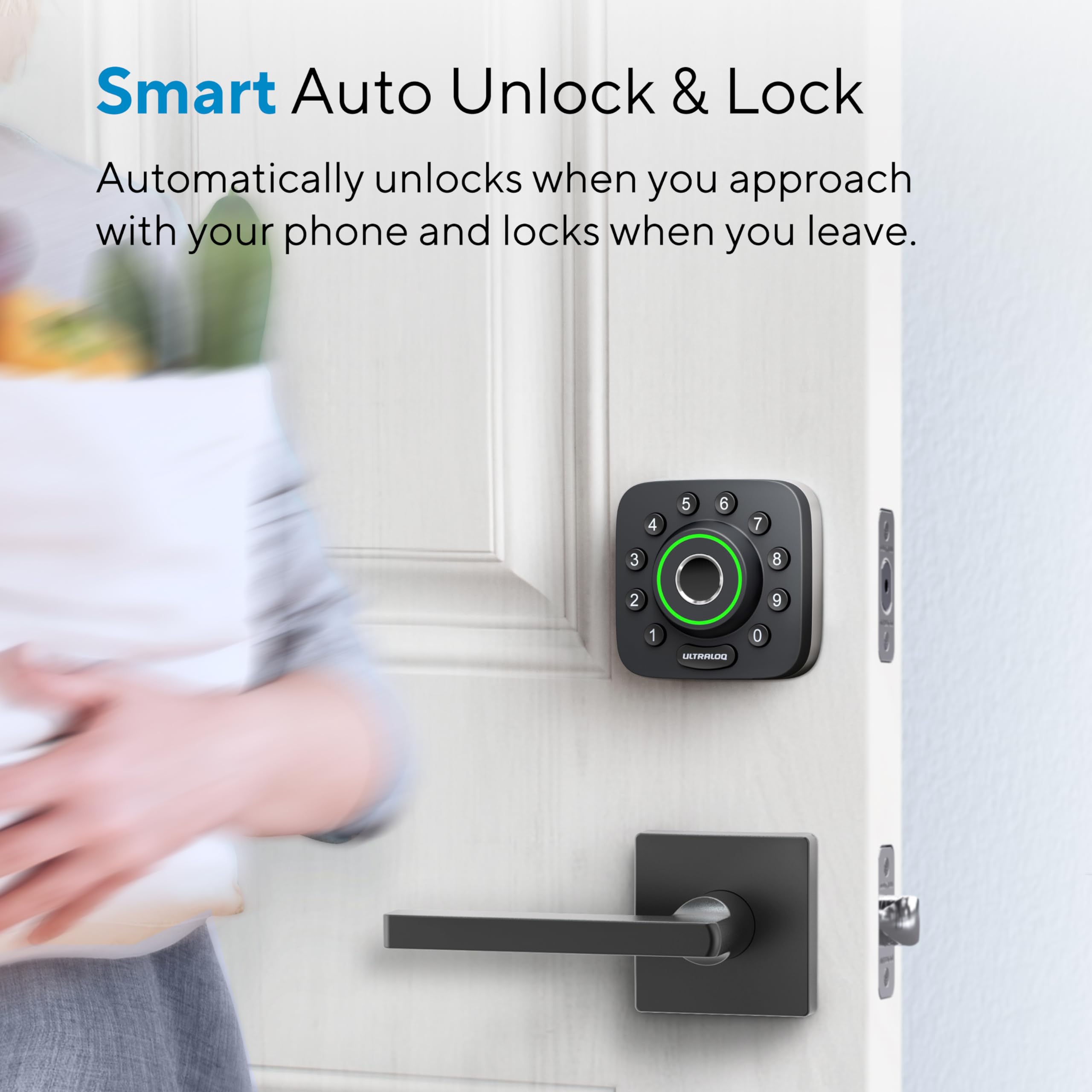 Smart Lock, ULTRALOQ U-Bolt Pro with Bridge WiFi Adaptor, 6-in-1 Keyless Entry Door Lock with App, WiFi, Bluetooth, Fingerprint and Keypad, ANSI Grade 1 Certified, Smart Door Lock, Front Door Lock
