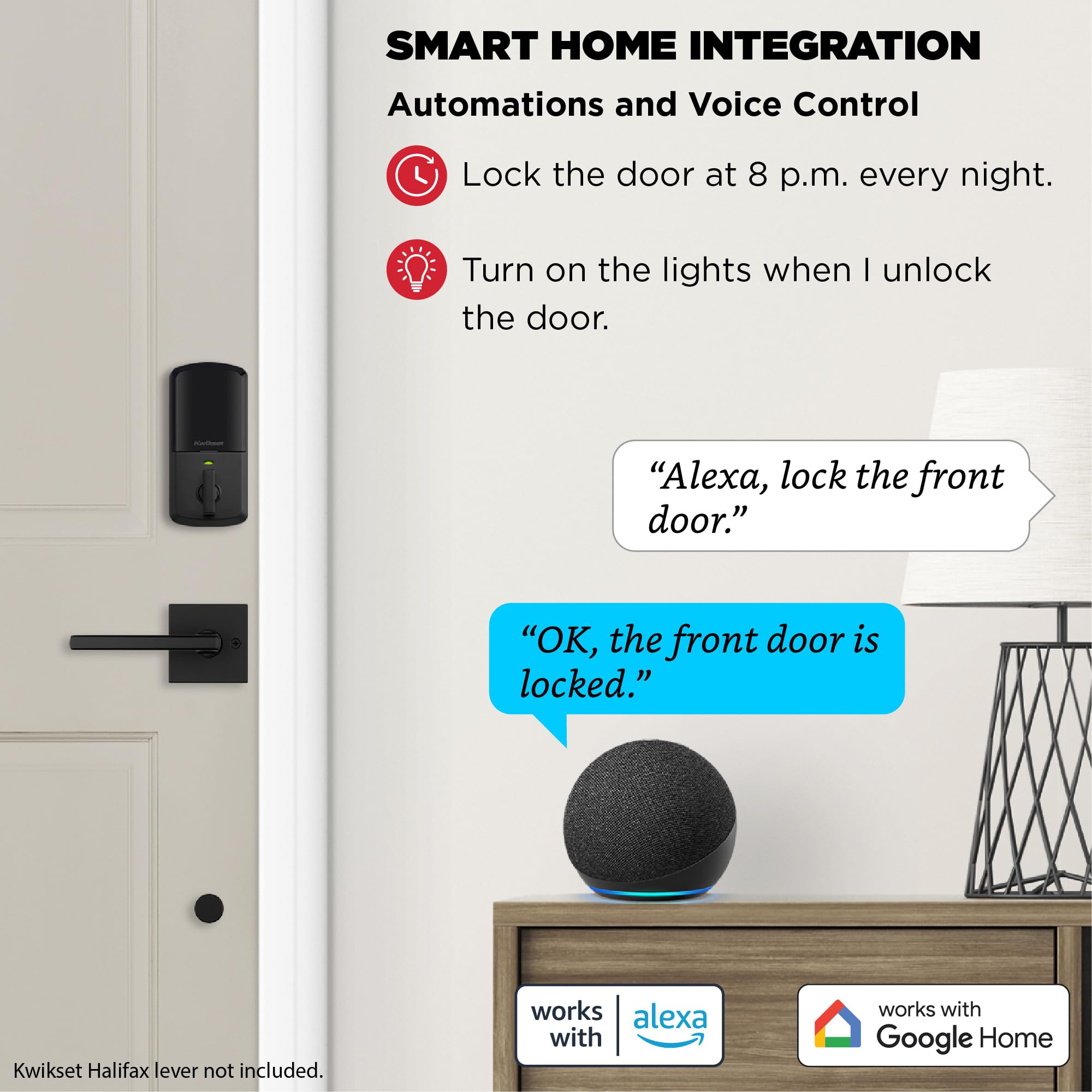 Kwikset 99390-004 Halo Wi-Fi Smart Lock Keyless Entry Electronic Touchscreen Deadbolt Featuring SmartKey Security, Matte Black
