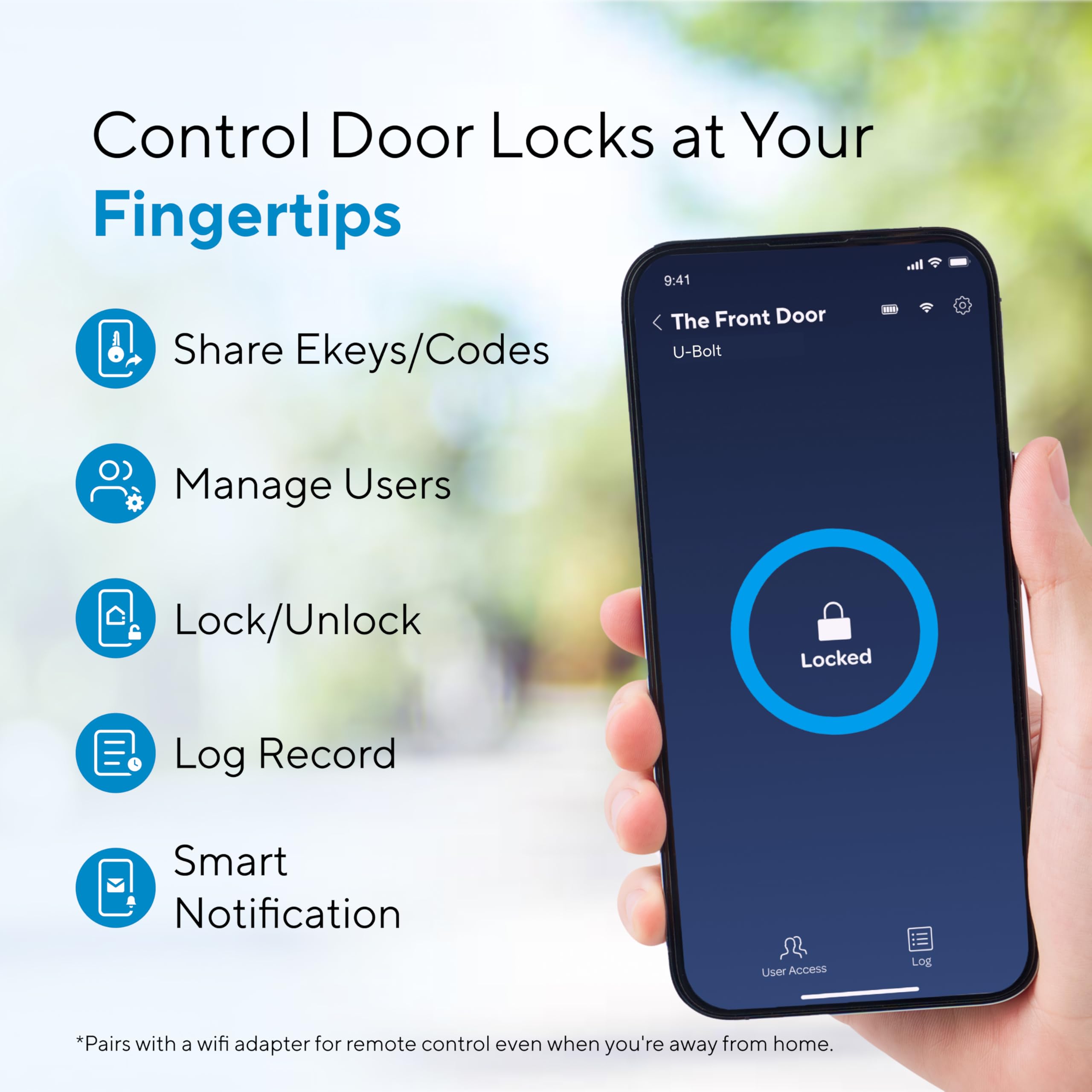 Smart Lock, ULTRALOQ U-Bolt 5-in-1 Keyless Entry Door Lock with Smartphone, Bluetooth, Keypad, Auto Unlock, Smart Door Lock, Smart Deadbolt, Front Door Lock, ANSI Grade 1 Certified - Black