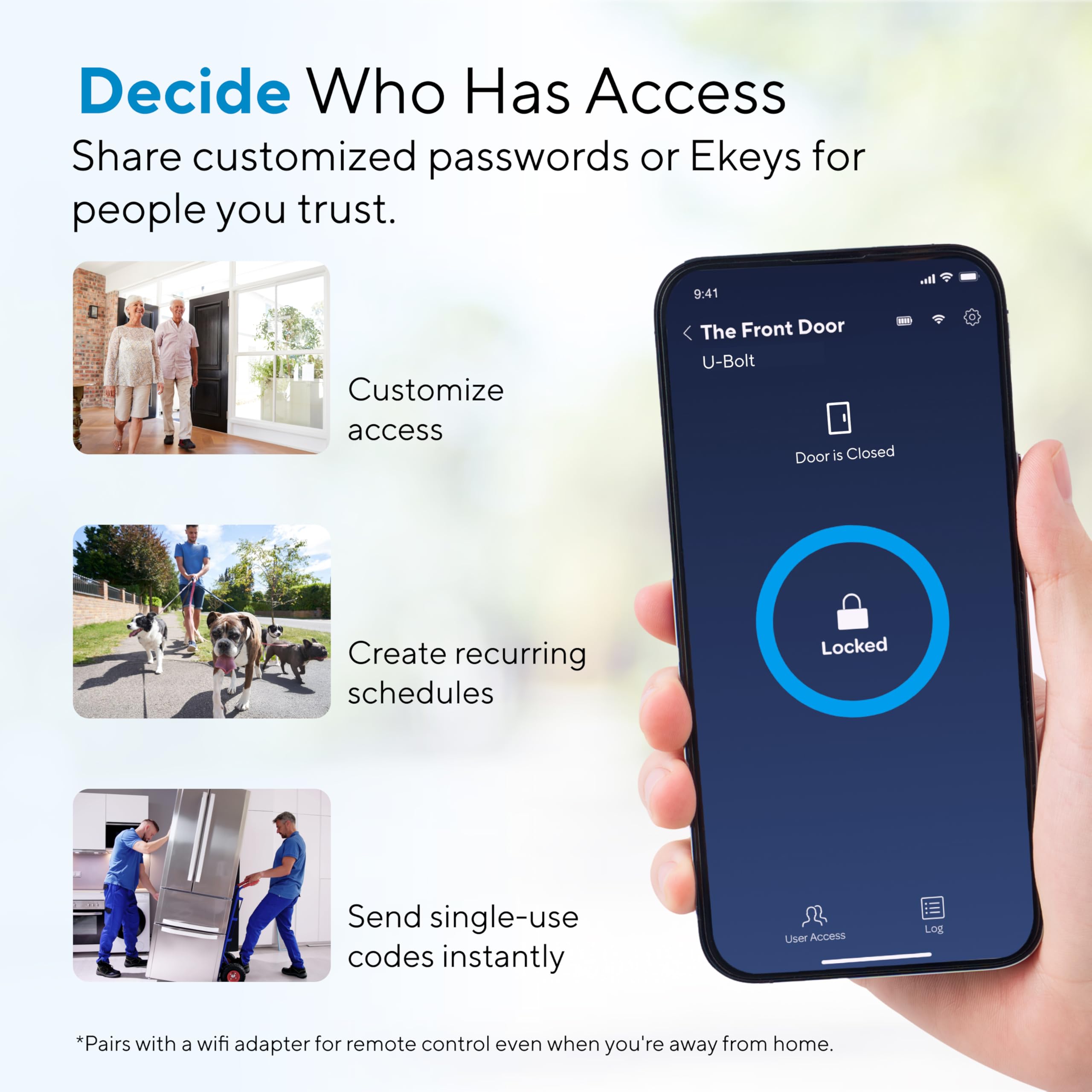 Smart Lock, ULTRALOQ U-Bolt 5-in-1 Keyless Entry Door Lock with Smartphone, Bluetooth, Keypad, Auto Unlock, Smart Door Lock, Smart Deadbolt, Front Door Lock, ANSI Grade 1 Certified - Black
