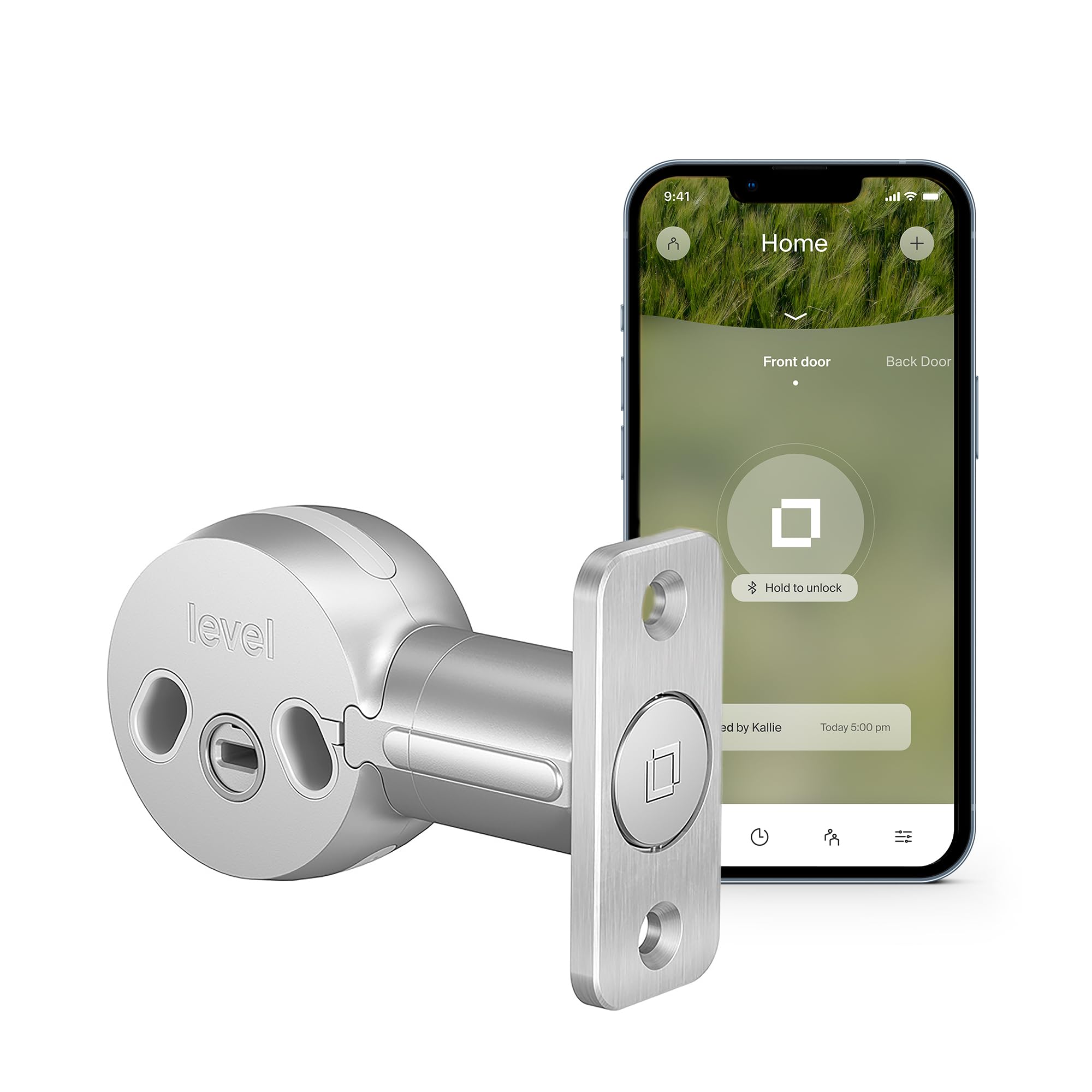 Level Bolt Smart Lock - Smart Deadbolt that Works with Your Existing Lock for Keyless Lock Entry, App-Enabled Bluetooth Lock with Smartphone Access, Compatible with Apple HomeKit
