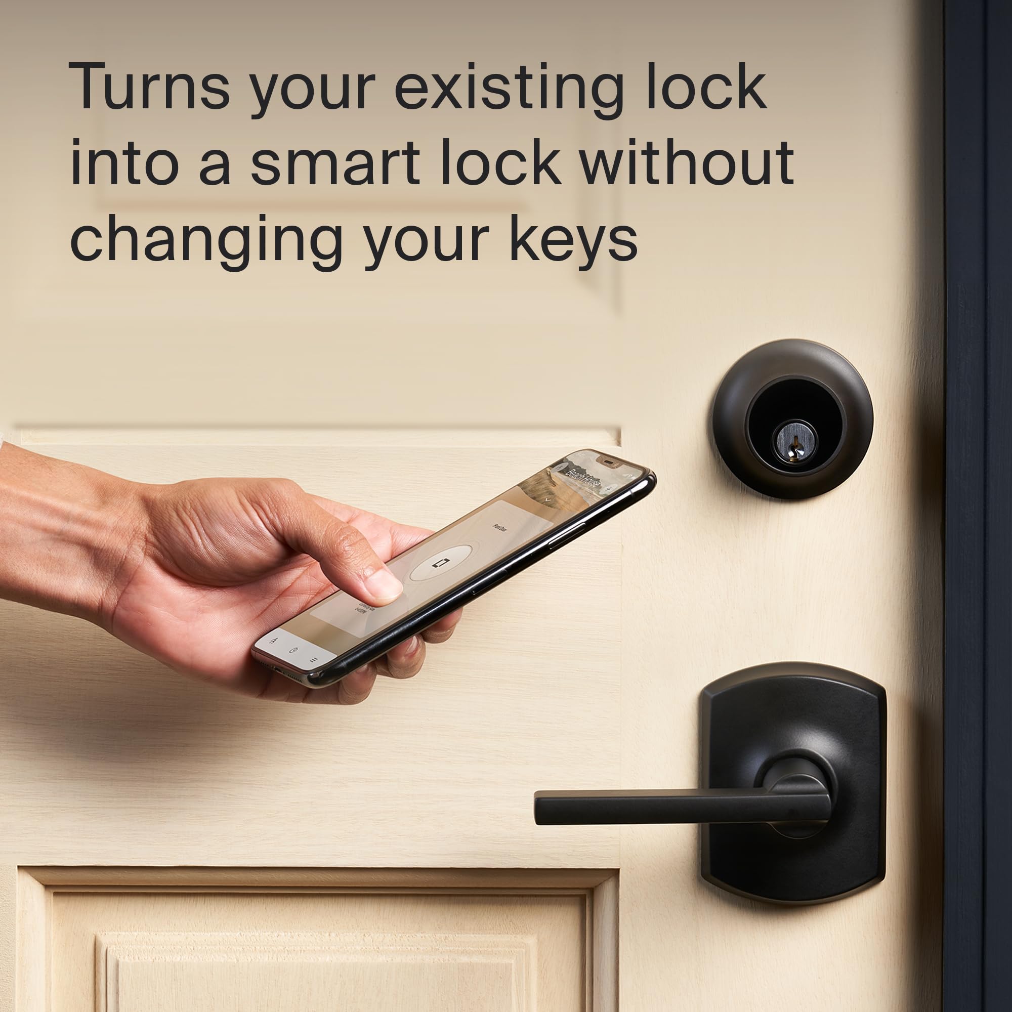 Level Bolt Smart Lock - Smart Deadbolt that Works with Your Existing Lock for Keyless Lock Entry, App-Enabled Bluetooth Lock with Smartphone Access, Compatible with Apple HomeKit
