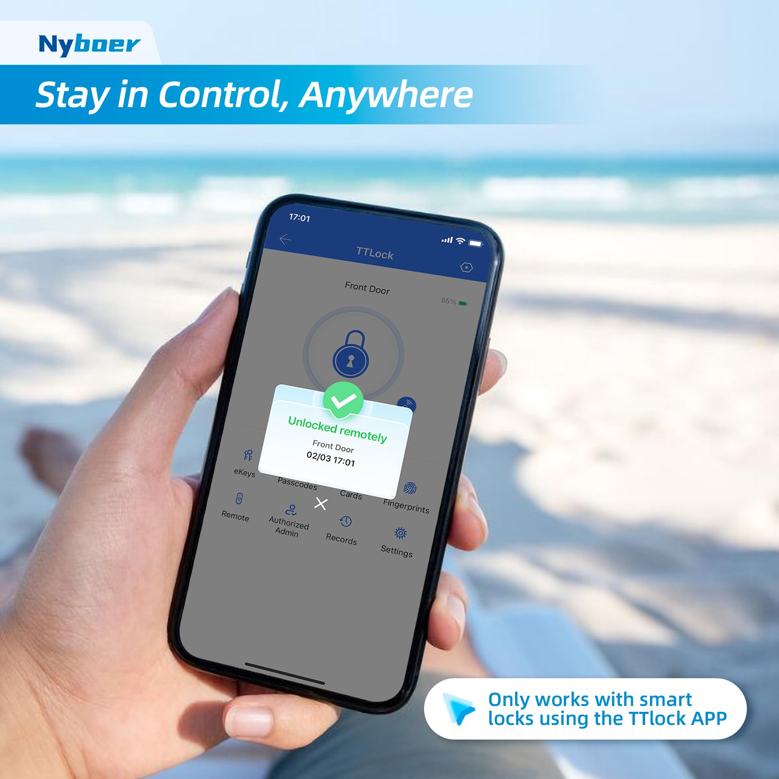 Wi-Fi Gateway Remotely Control Smart Fingerprint Door Lock with TT Lock App , Gateway Smart Hub Compatible with Alexa Voice Control ,Electronic Lock Assemblies by Nyboer