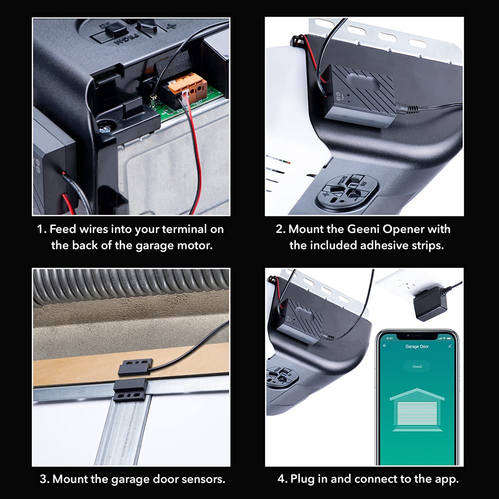 Geeni Smart Garage Door Opener, WiFi App Controlled Garage Opener, Compatible with Alexa and Google Home, No Remote Required