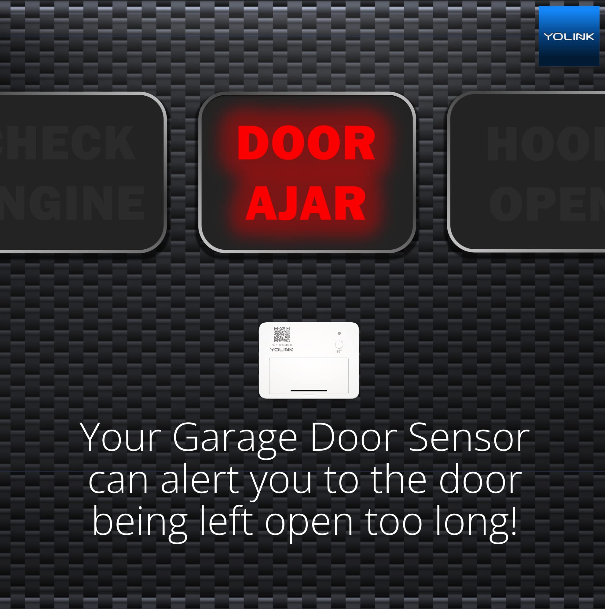 YoLink Garage Door Sensor, Smart Garage Door Position Sensor with Door Left Open Reminders, Hub Required!