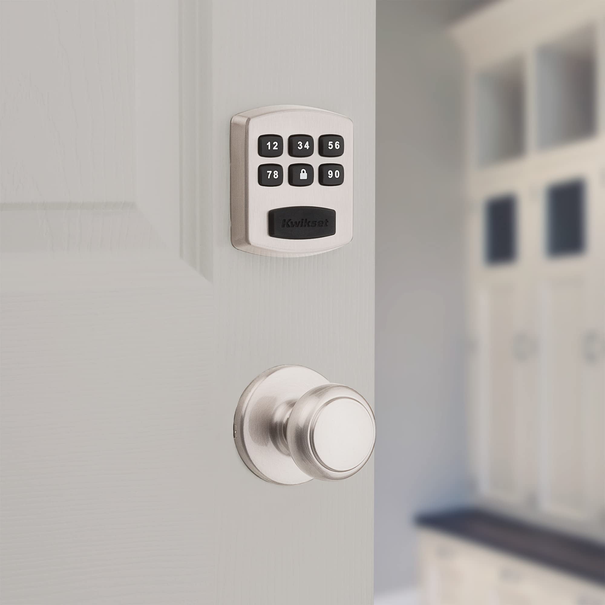 Kwikset 99050-003 Model 905 Value Lock Keyless Entry Electronic Keypad Deadbolt Door Lock for Garage or Side Door, Satin Nickel
