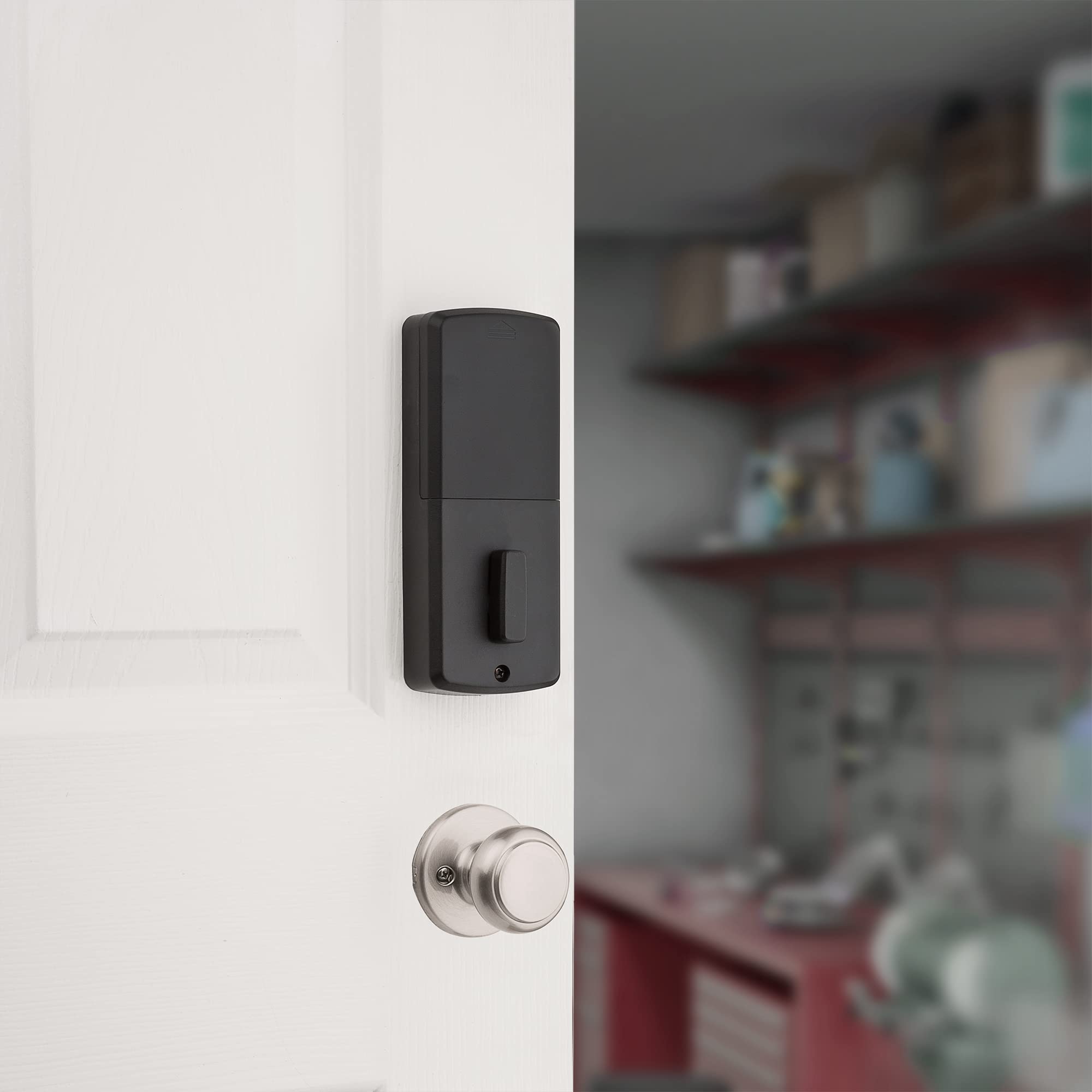 Kwikset 99050-003 Model 905 Value Lock Keyless Entry Electronic Keypad Deadbolt Door Lock for Garage or Side Door, Satin Nickel