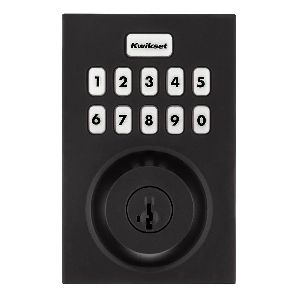 Kwikset Home Connect 620 Keypad Connected Smart Lock with Z-Wave Technology Featuring SmartKey Security in Matte Black
