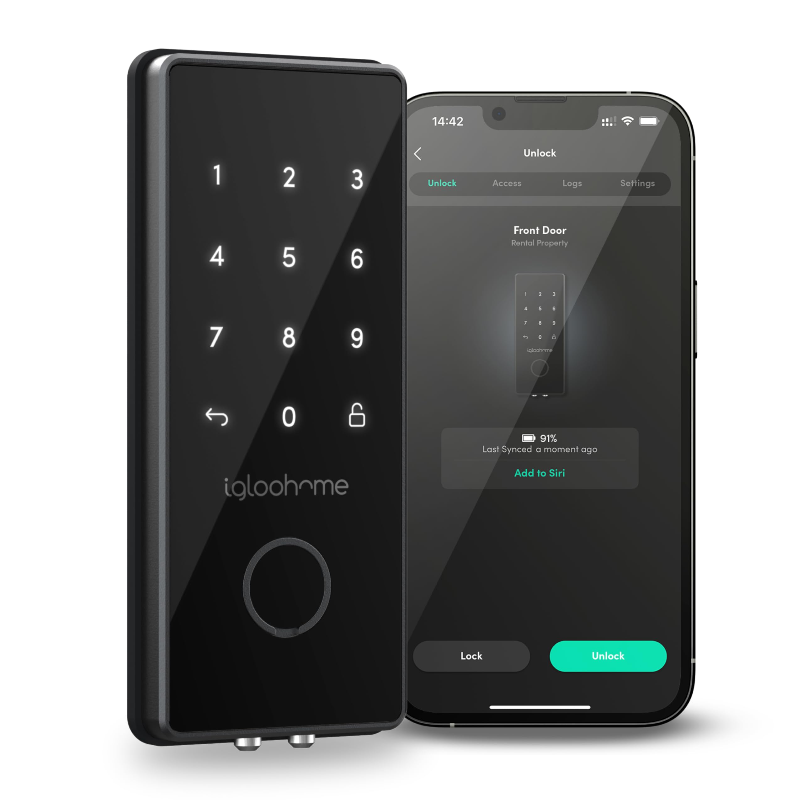 Igloohome Deadbolt 2S Digital Smart Lock, Keyless Entry, Electronic Keypad, Airbnb Sync - Remotely Generate Bluetooth-Keys/Access Codes for Single Use/Recurring Visits/Exact Date/Time Without Internet