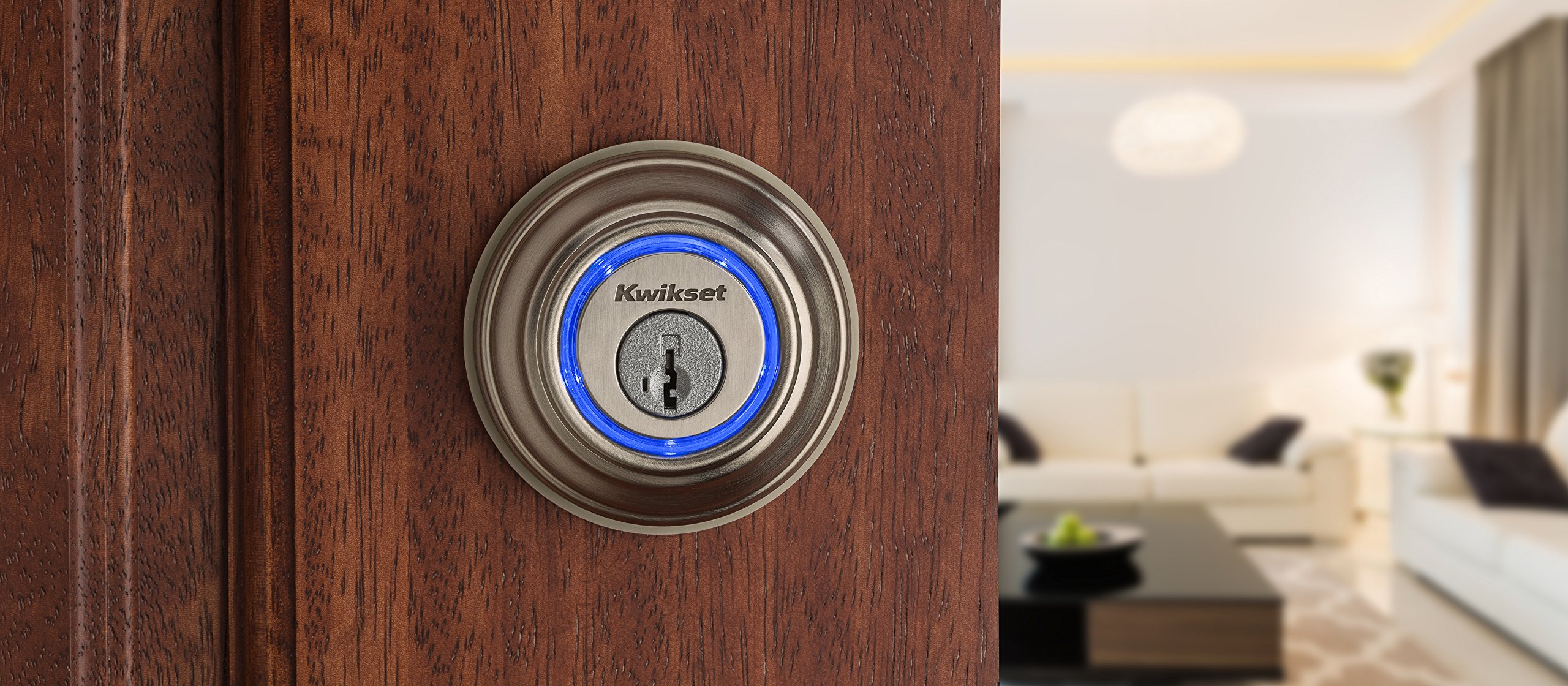 Kwikset - Kevo 99250-202 Kevo 2nd Gen Bluetooth Touch-to-Open Smart Keyless Entry Electronic Deadbolt Door Lock Featuring SmartKey Security, Satin Nickel
