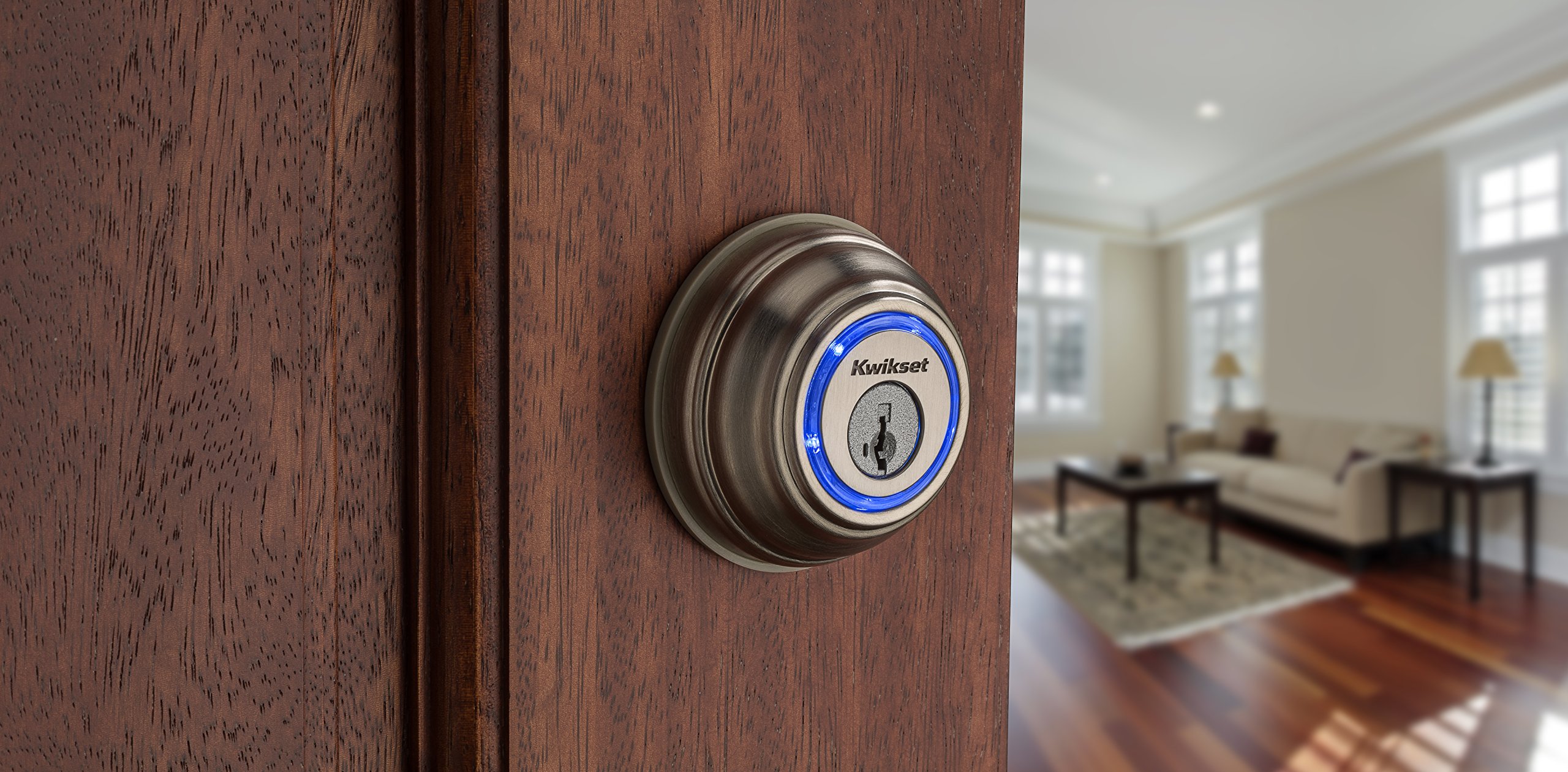 Kwikset - Kevo 99250-202 Kevo 2nd Gen Bluetooth Touch-to-Open Smart Keyless Entry Electronic Deadbolt Door Lock Featuring SmartKey Security, Satin Nickel