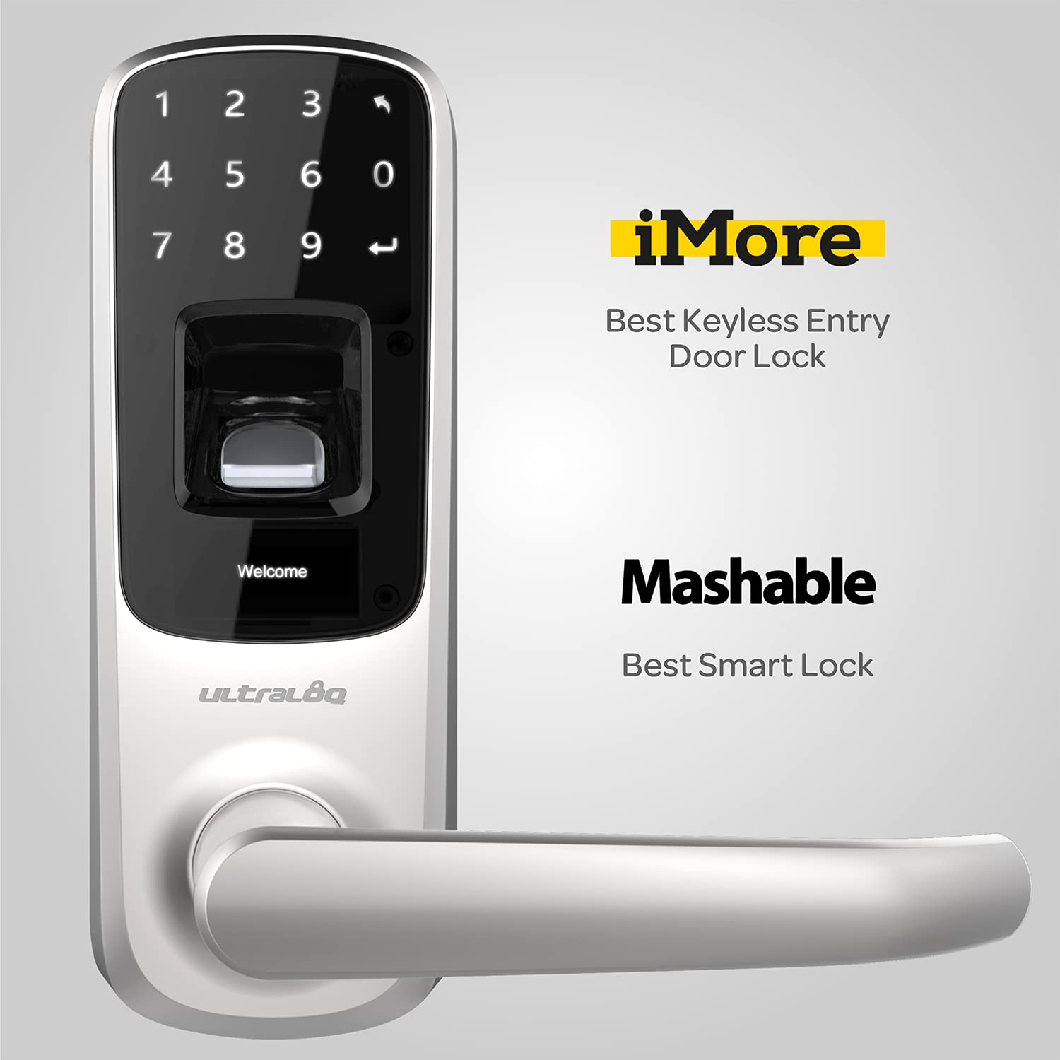 ULTRALOQ UL3 BT (2nd Gen) Smart Lock + Bridge WiFi Adaptor, 5-in-1 Keyless Entry Door Lock with WiFi, Bluetooth, Biometric Fingerprint and Touch Keypad, Smart Door Lock Latch Edition (Satin Nickel)