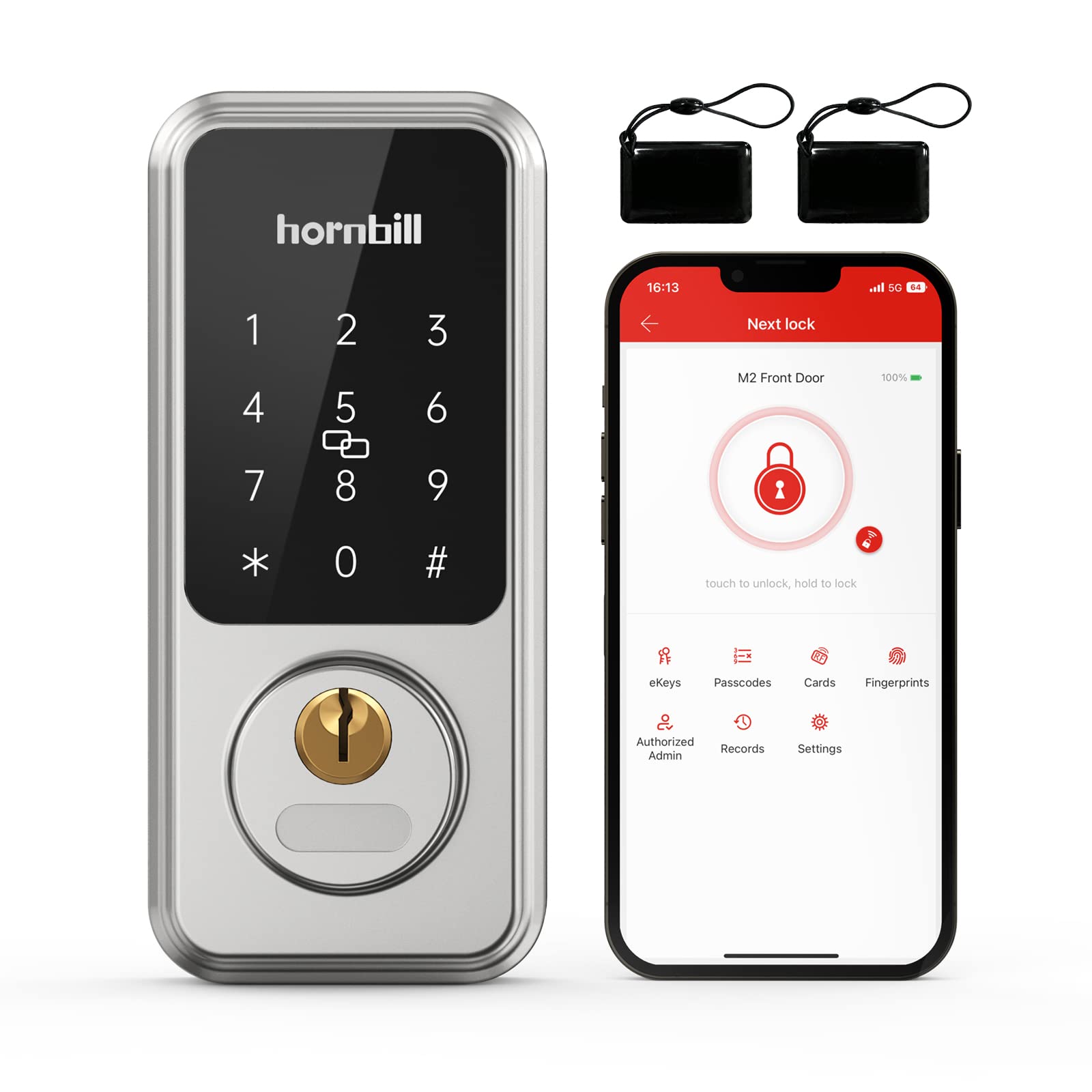 Smart Door Lock with Keypad, Keyless Entry Home with Your Smartphone, Bluetooth Smart Deadbolt Door Lock Works with APP Control, Code and eKey, Auto Lock for Home Hotel Apartment