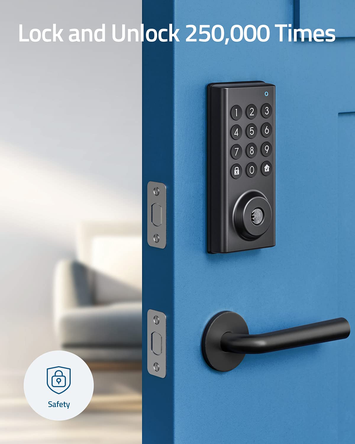 eufy Security Keyless Entry Door Lock, App Control, Bluetooth Electronic Deadbolt, BHMA Certified, IPX3 Weatherproof Protection, Compatible with Wi-Fi Bridge (Sold Separately)