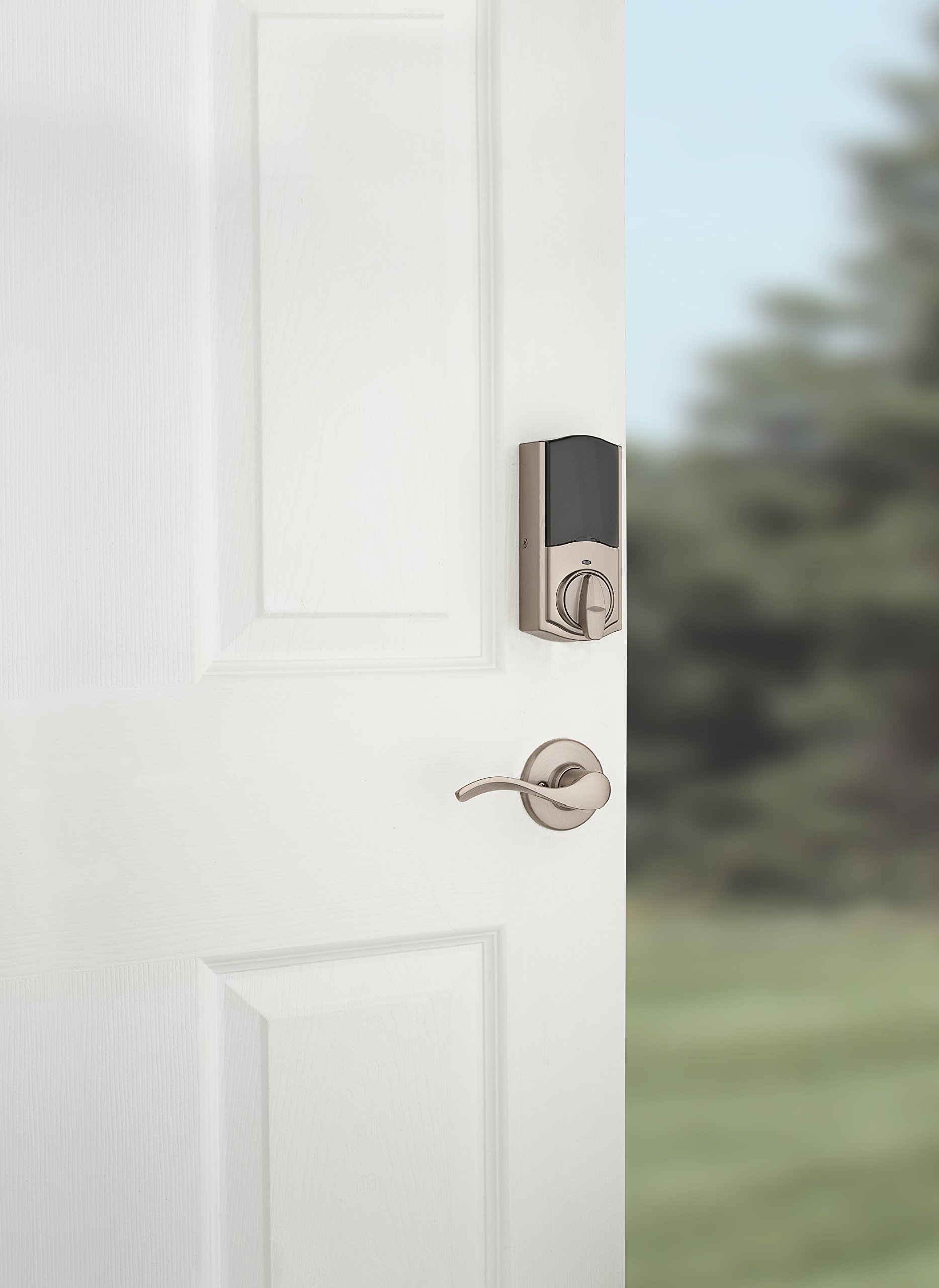 Kwikset 98880-004 SmartCode 888 Smart Lock Touchpad Electronic Deadbolt Door Lock with Z-Wave Plus Featuring SmartKey Security in Satin Nickel