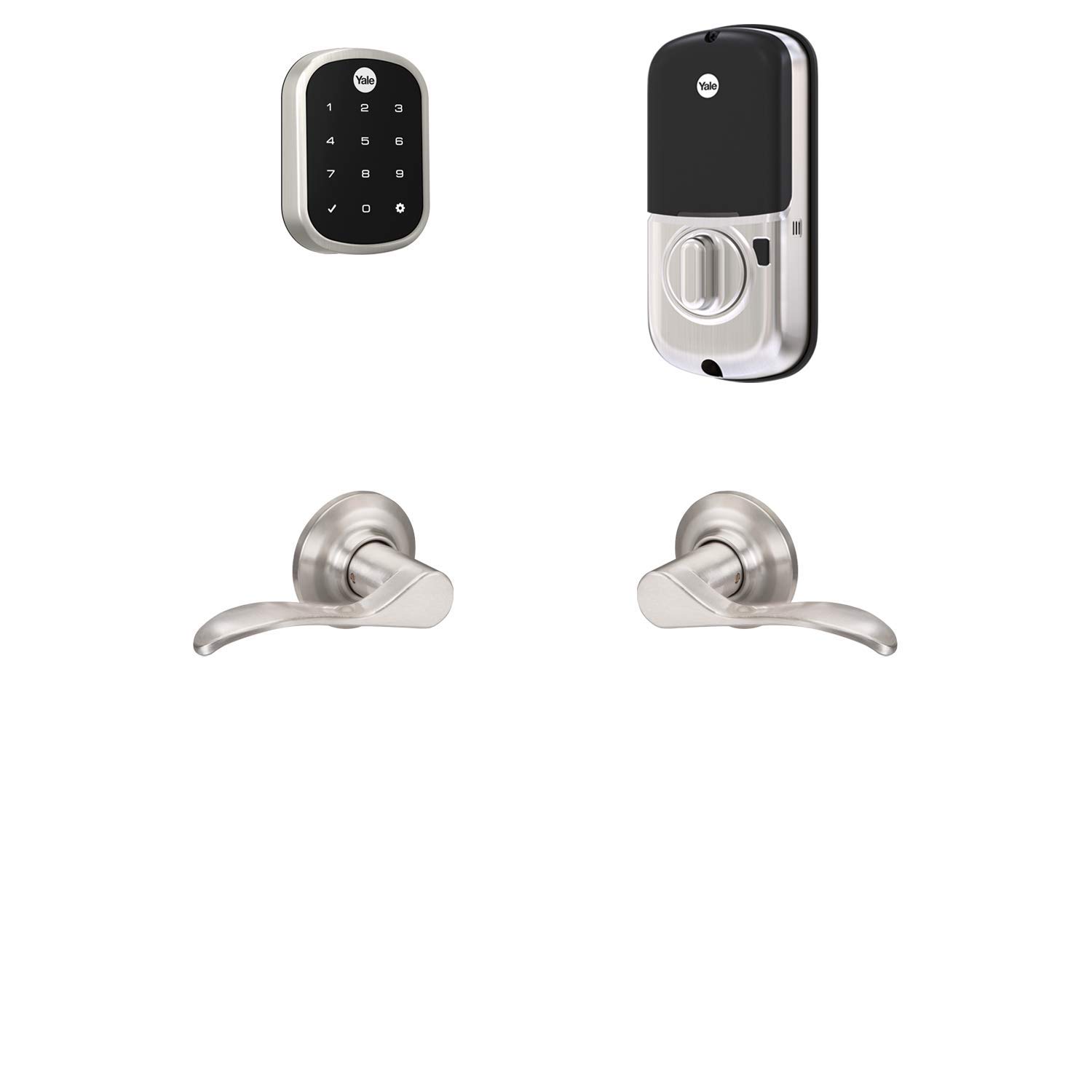 Yale Security B-YRD256-ZW-NW-0BP Yale Assure Lock SL with Z-Wave with Norwood Works with Ring Alarm, Smartthings, and Wink Smart Touchscreen Deadbolt with Matching Lever, Key-Free, Bronze
