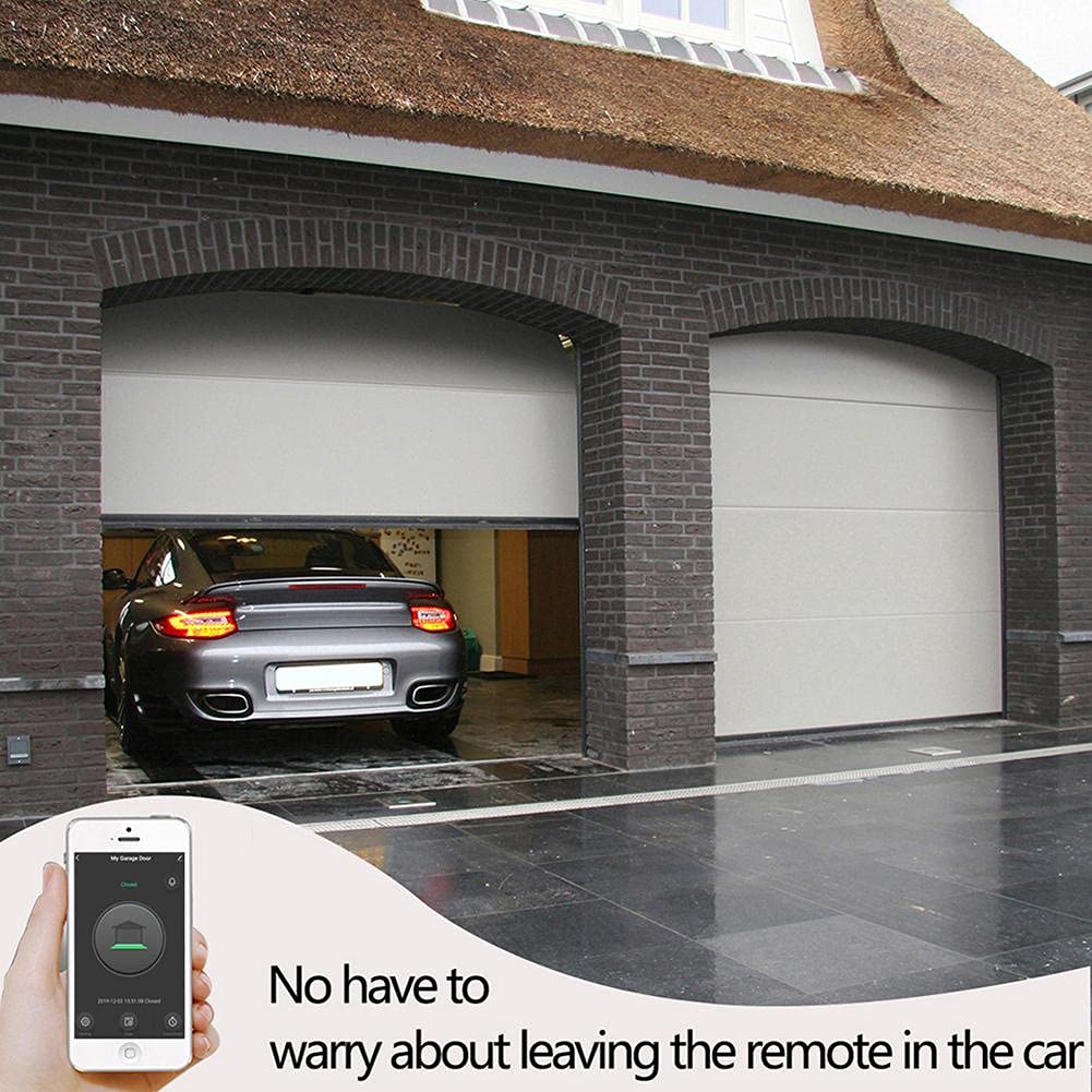 Smart Wi-Fi Garage Door Opener Remote,APP Control, Compatible with Alexa, Google Assistant, Siri, No Hub Required