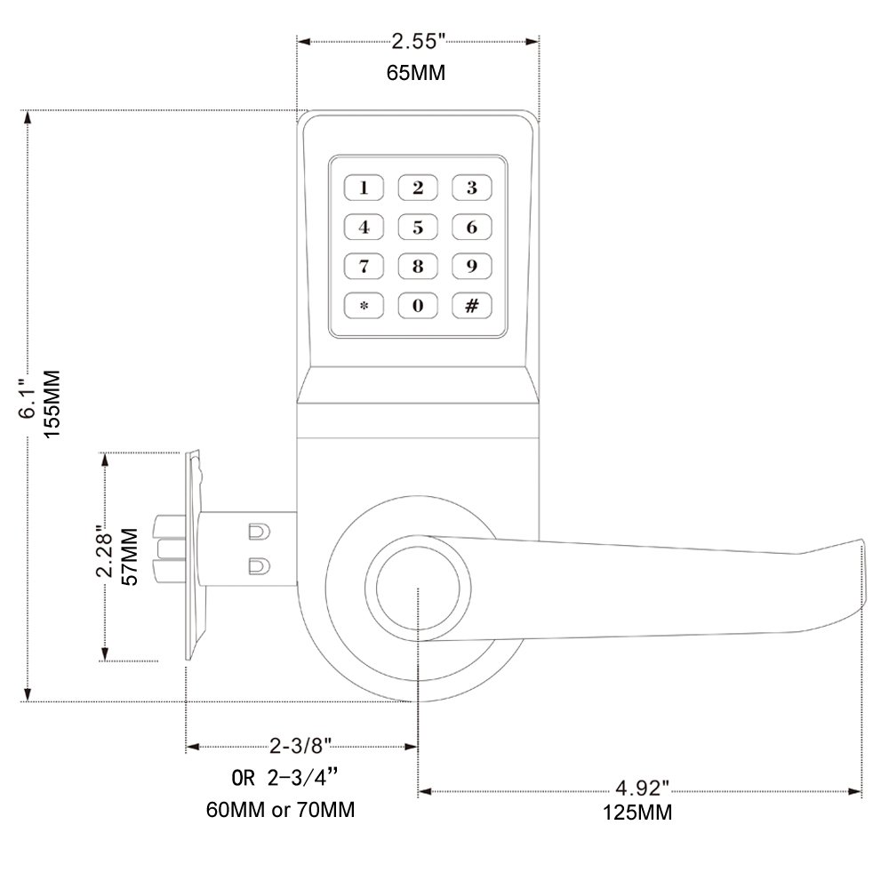HAIFUAN D6300 Bluetooth Digital Door Lock, Satin Nickel,Open by Card,Code,Key& APP, Compatible with Alexa via Gateway (HFAD6300B-R)