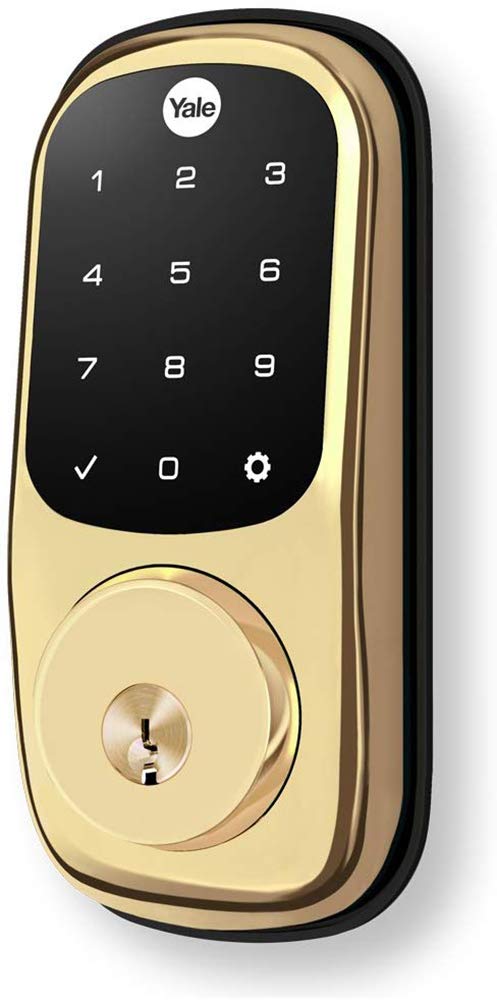Yale Touchscreen Electronic Deadbolt with Z-Wave, Polished Brass (YRD220-ZW-605), Works with Alexa via SmartThings or Wink