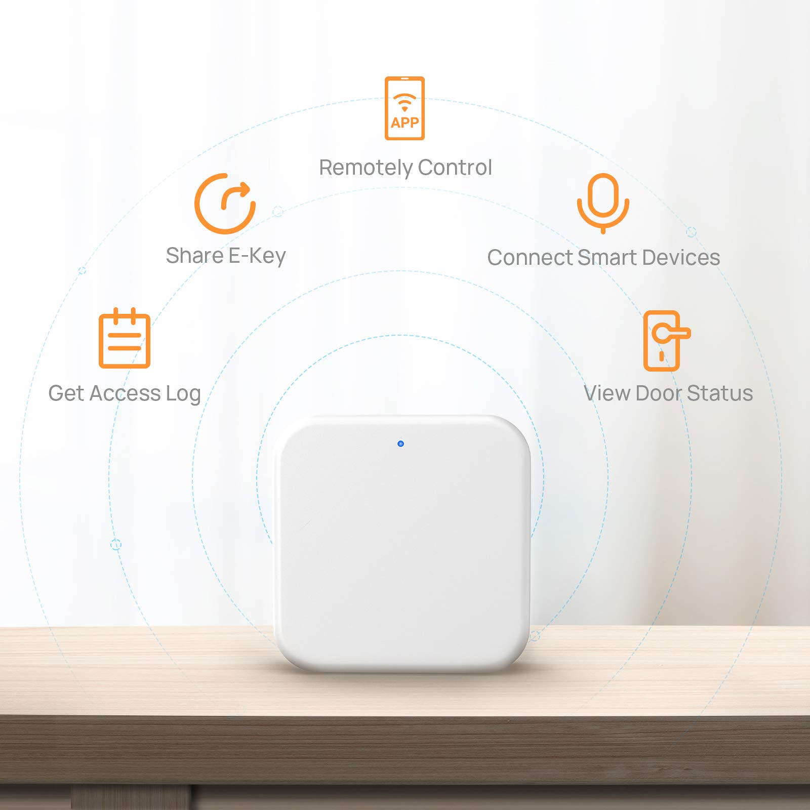 WiFi Gateway Support TT Lock App Remotely Control Keyless Entry Door Lock Wi-Fi Bridge Gateway Work with Alexa Smart Device Voice Control Bluetooth Lock Smart Hub for Holify Electronic Lock by Holify