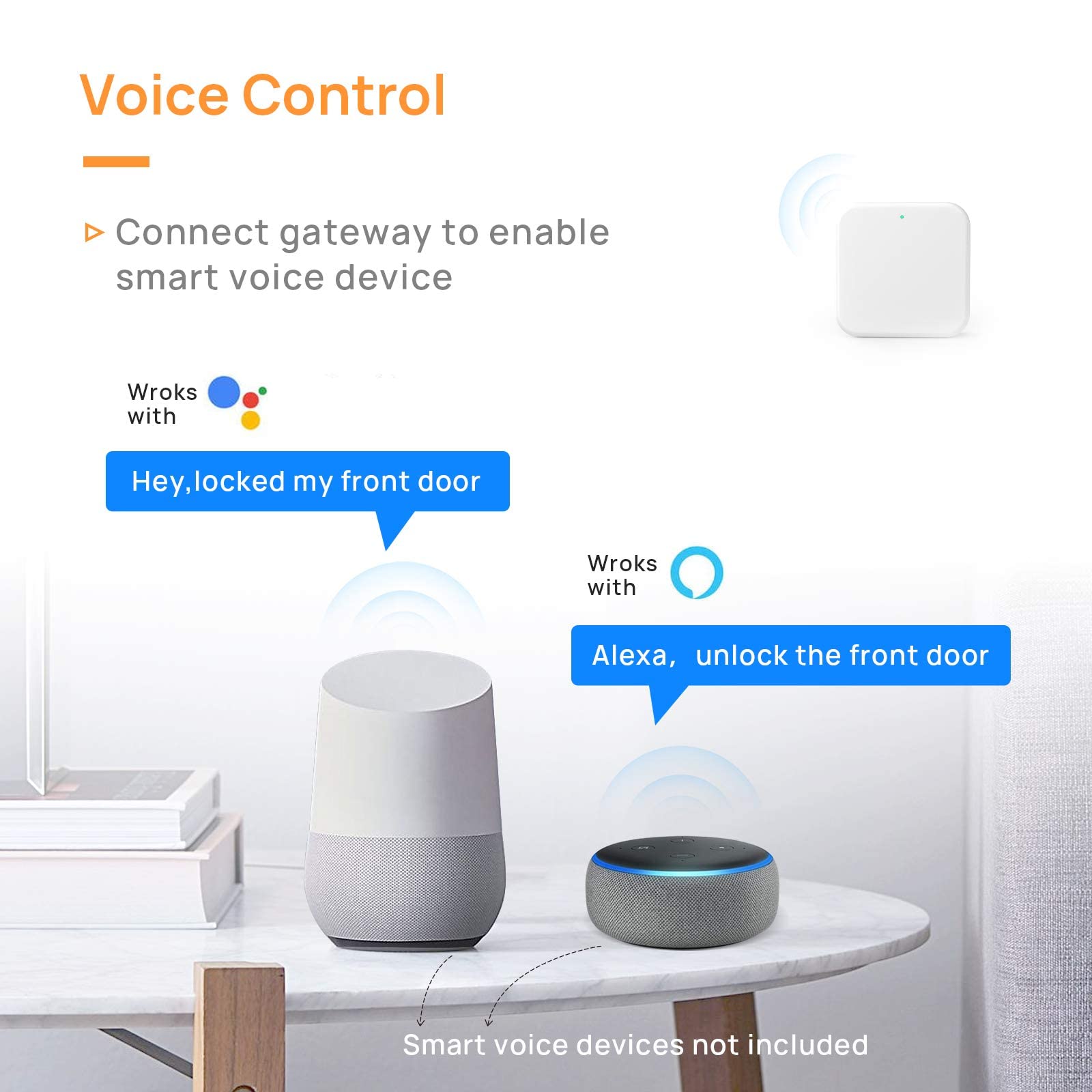 WiFi Gateway Support TT Lock App Remotely Control Keyless Entry Door Lock Wi-Fi Bridge Gateway Work with Alexa Smart Device Voice Control Bluetooth Lock Smart Hub for Holify Electronic Lock by Holify