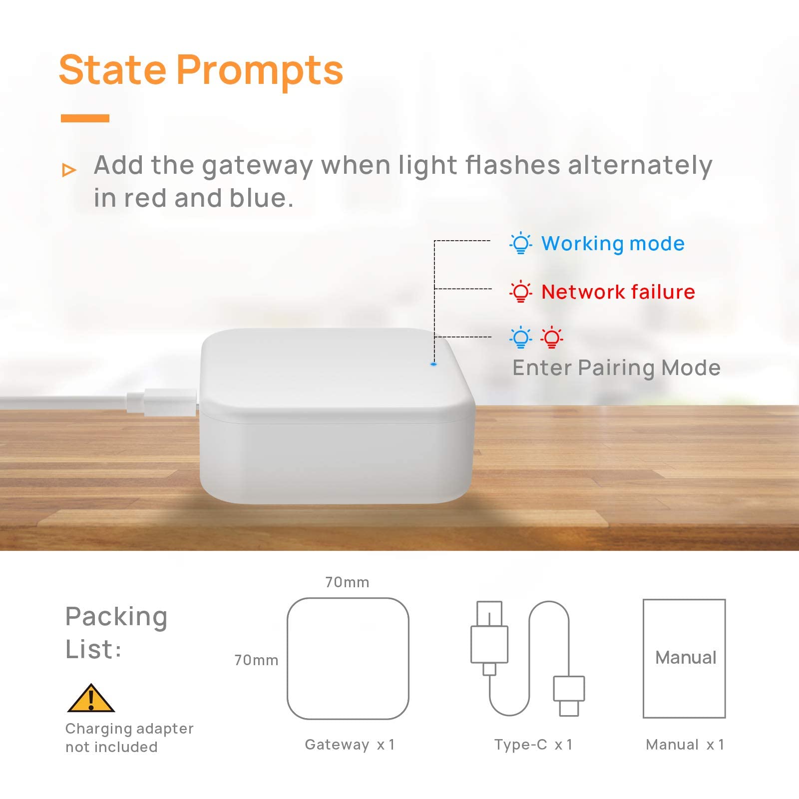 WiFi Gateway Support TT Lock App Remotely Control Keyless Entry Door Lock Wi-Fi Bridge Gateway Work with Alexa Smart Device Voice Control Bluetooth Lock Smart Hub for Holify Electronic Lock by Holify