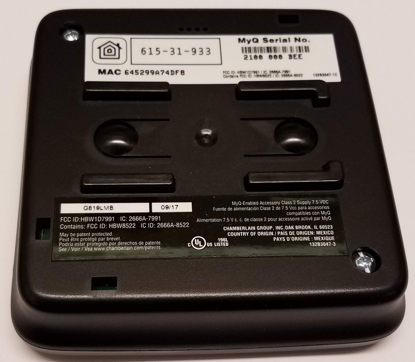 LIFTMASTER 819LMB MYQ Home Bridge Compatible W- Chamberlain MYQ-G0303-SP