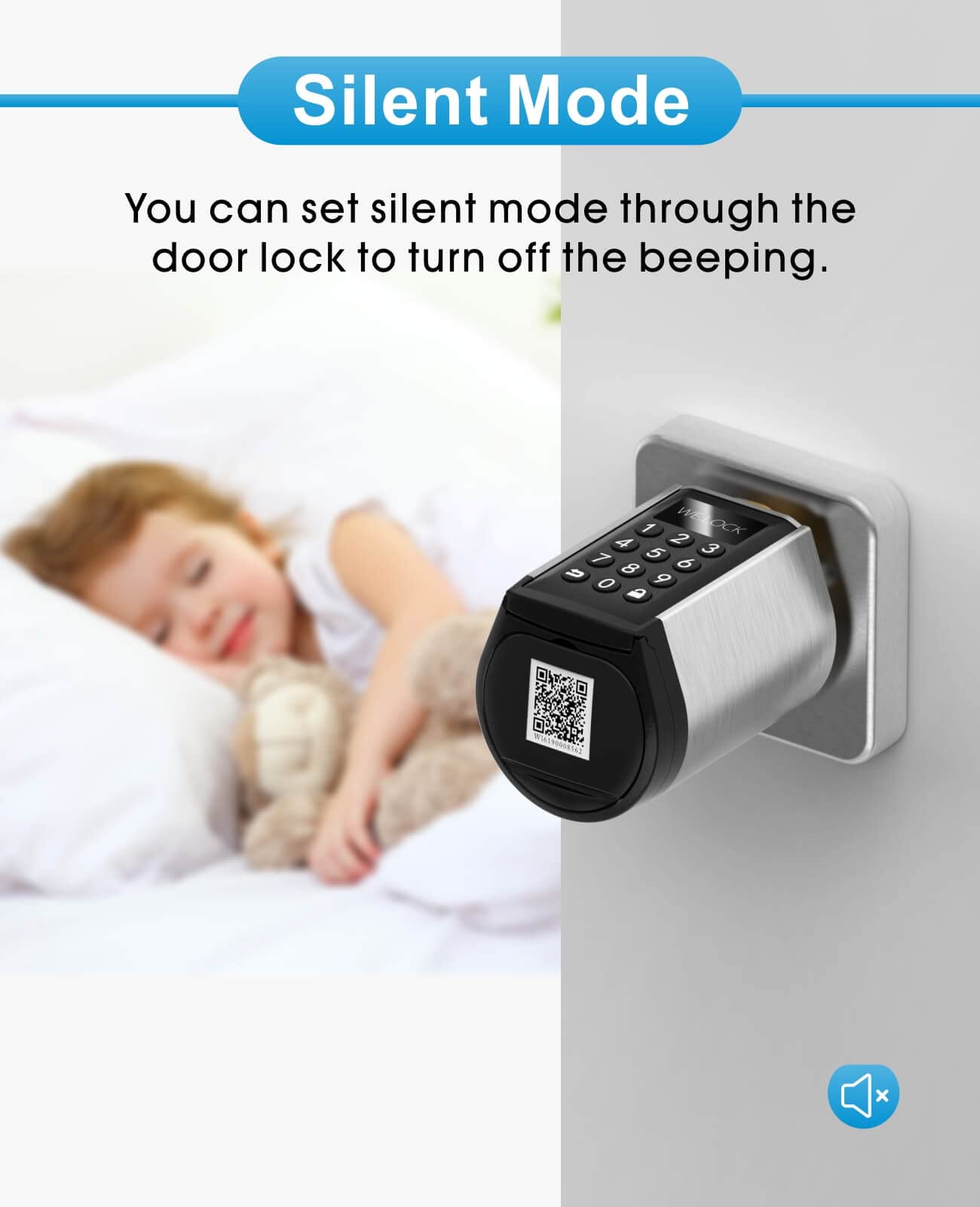 WELOCK Safer Keyless Entry Door Lock Deadbolt, Smart Bluetooth Locks Deadbolt Digital Electric Door Lock with Keypad APP Control IC Card Mechanical Key, Easy to Install