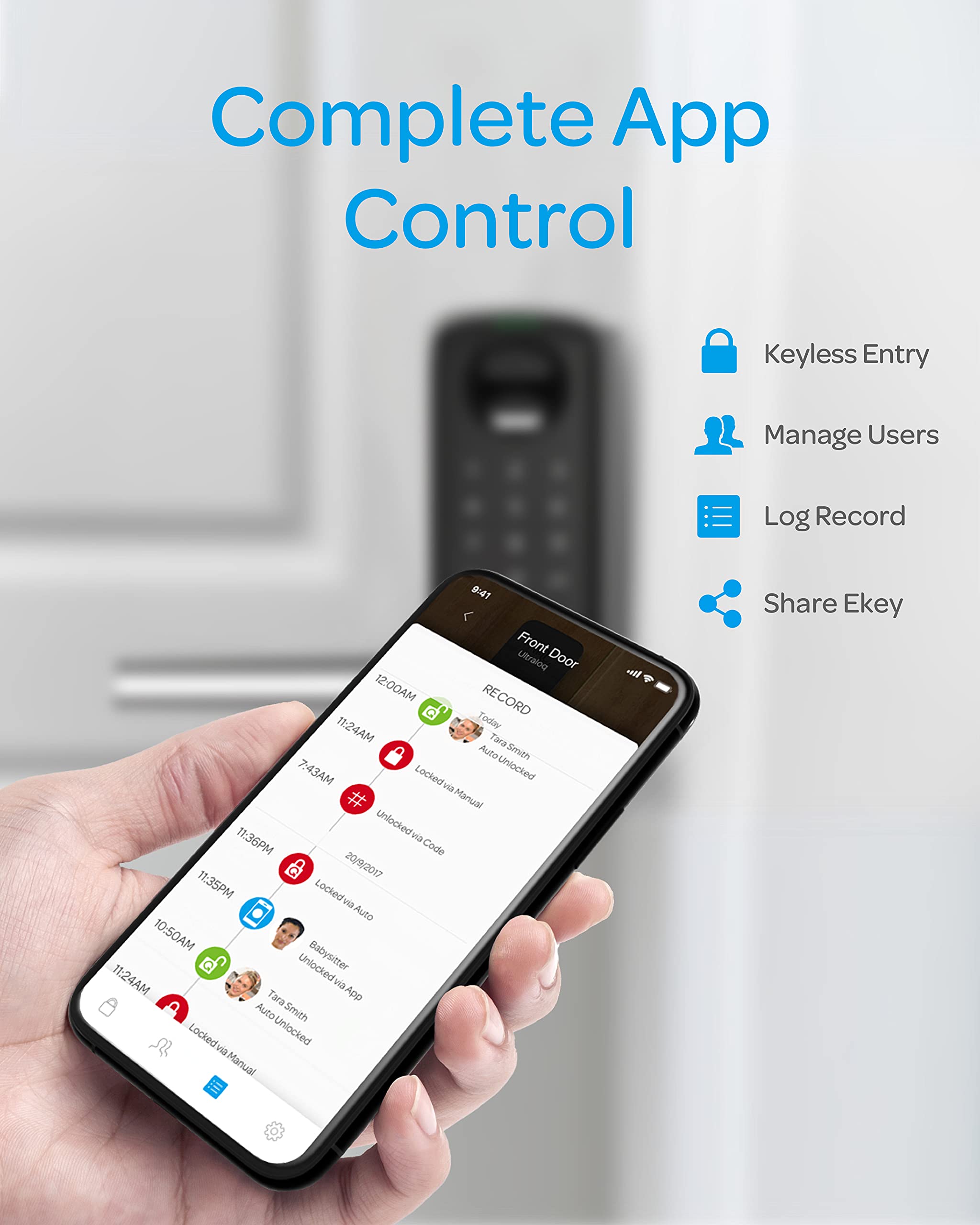 ULTRALOQ Lever, WiFi Smart Lock with Bridge, Heavy Duty 5-in-1 Keyless Entry Door Locks, Fingerprint Lock with Keypads and Voice Guide, Smart Door Lock for Front Door, Home and Office