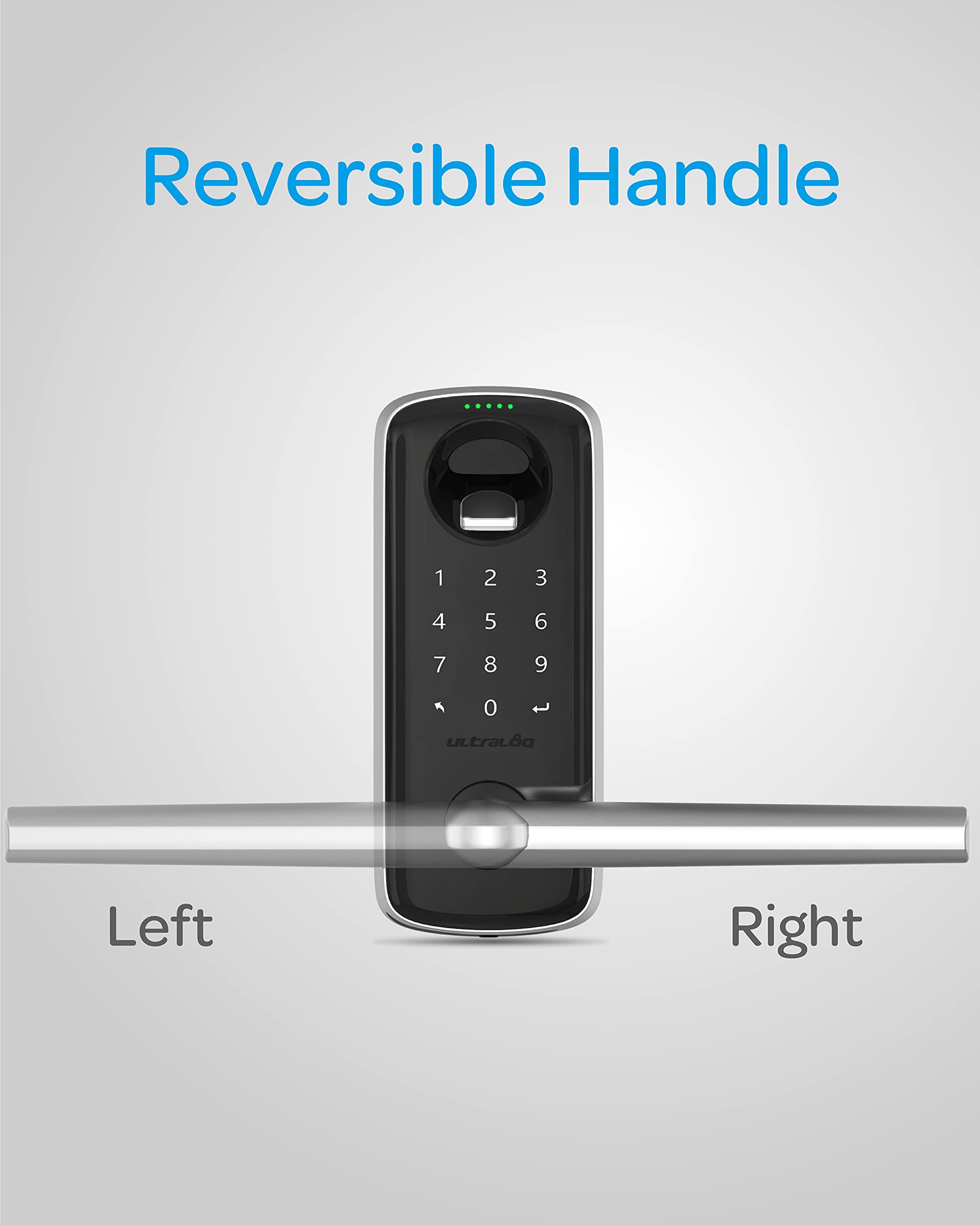 ULTRALOQ Lever, WiFi Smart Lock with Bridge, Heavy Duty 5-in-1 Keyless Entry Door Locks, Fingerprint Lock with Keypads and Voice Guide, Smart Door Lock for Front Door, Home and Office