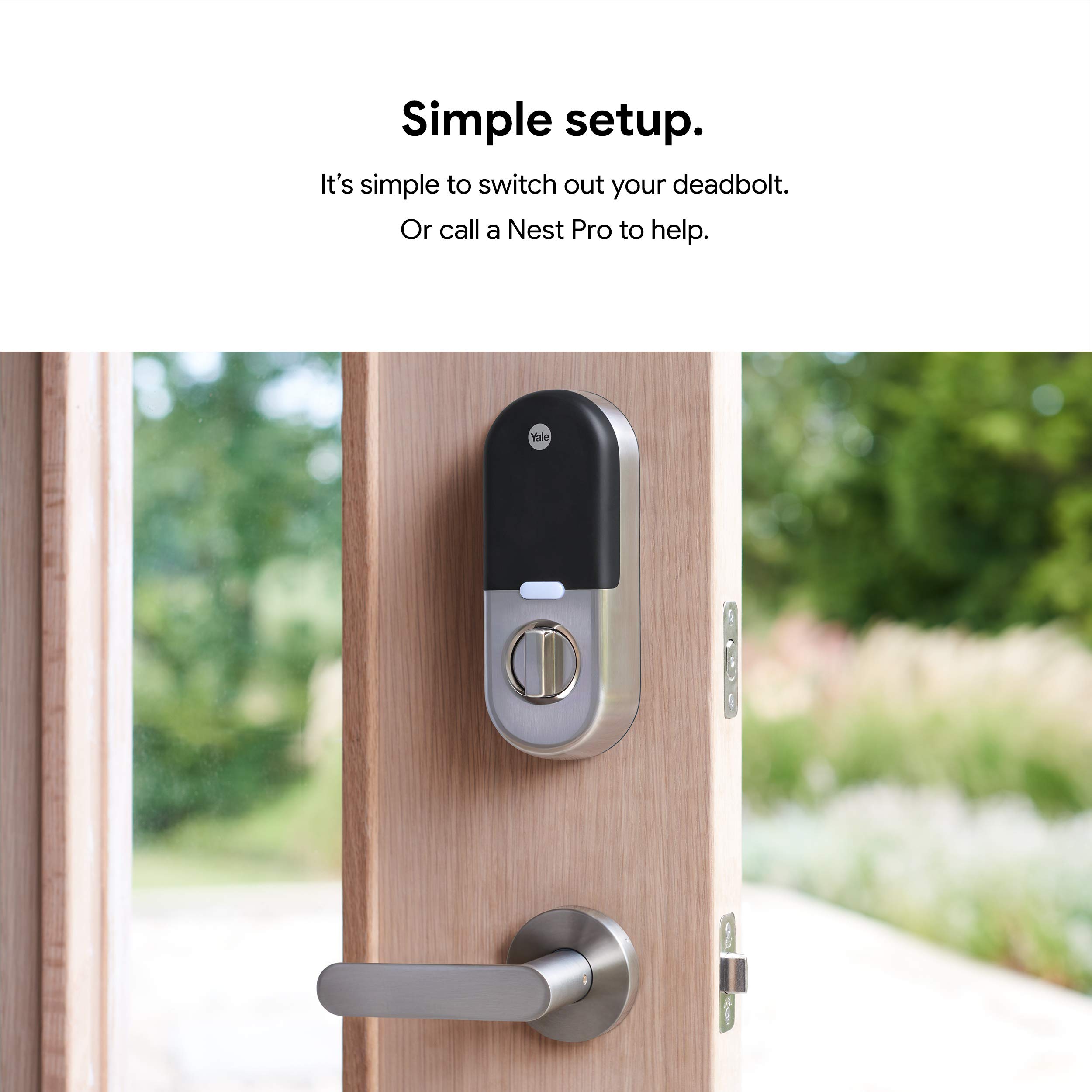 Google Nest x Yale Lock - Tamper Proof Smart Lock for Keyless Entry - Keypad Deadbolt Lock for Front Door - Works with Nest Secure Alarm System - Black Suede
