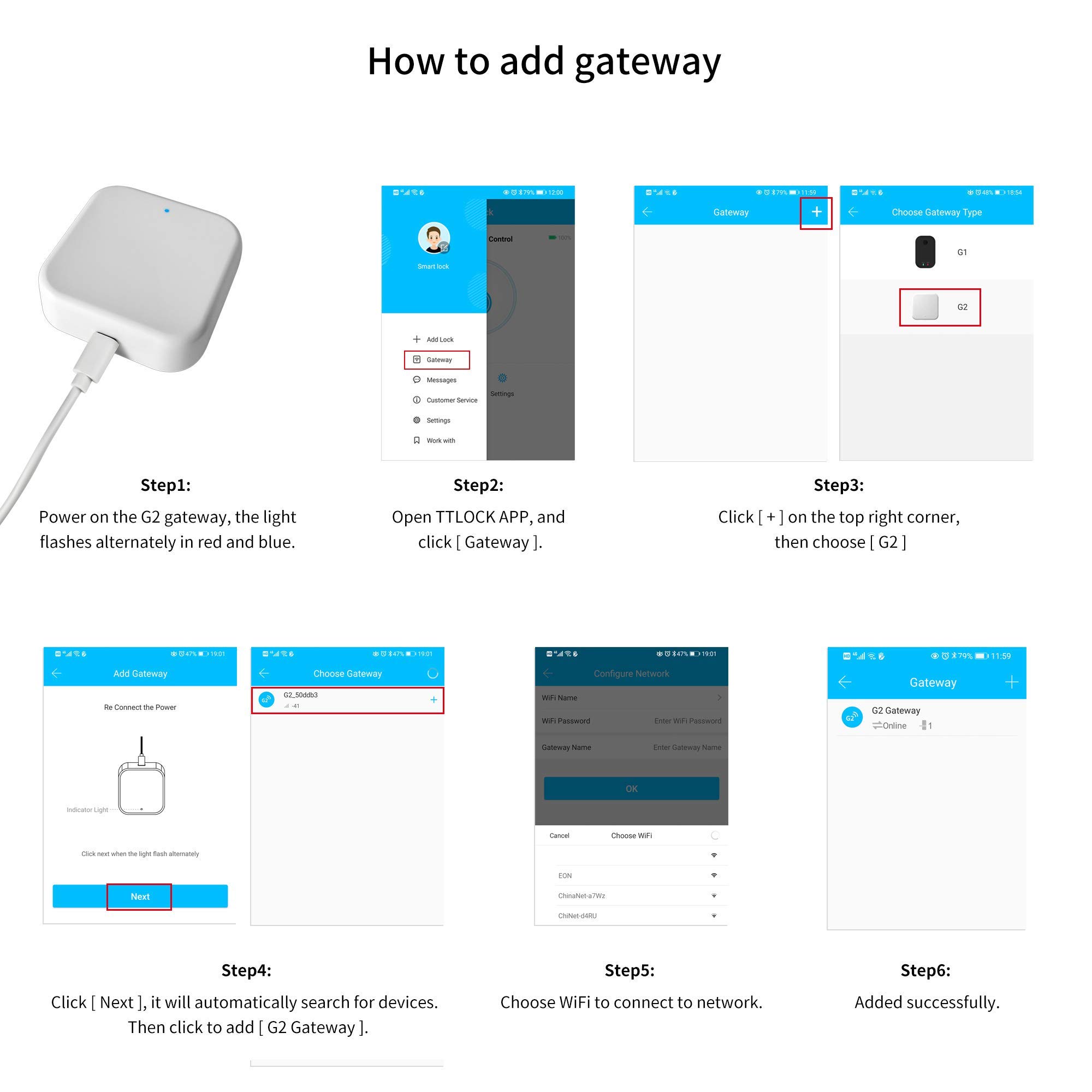 YRHAND Smart Lock WiFi Gateway Smart Hub WiFi Hub TT Lock App Gateway Smart Goor Lock with Remote Control Smart hubs Compatible with Alexa Google Home,WiFi Bridge for Door Locks