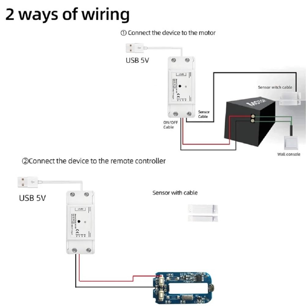 MHCOZY WiFi Wireless Smart Switch Relay Module for Smart Home 5V 5V/12V,Ba Applied to Access Control, Turn on PC, Garage Door (Smart Life app WiFi Garage Door Opener)