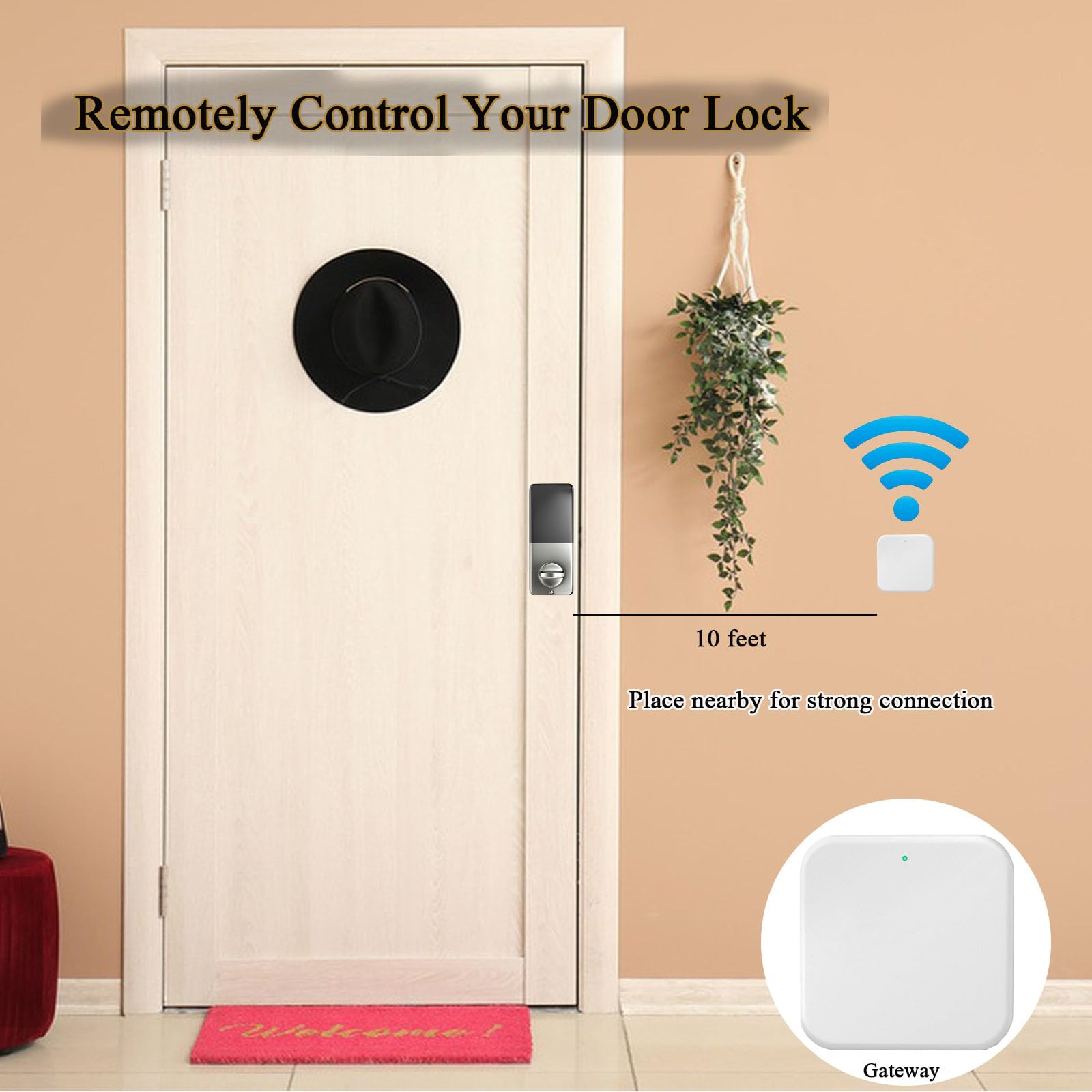Smart Hub, WiFi Smart Gateway for InteTrend Smart Bluetooth Lock to Reach for Remote Control, Compatible with TTLock App Locks, Compatible with Alexa