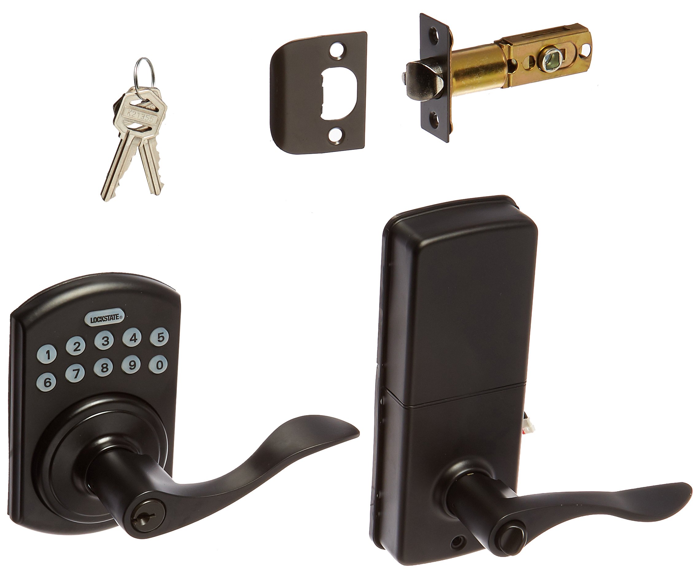 LockState RemoteLock 5i WiFi Electronic Lever Door Lock - Rubbed Bronze - Boulder (LS-L5i-RB-B)