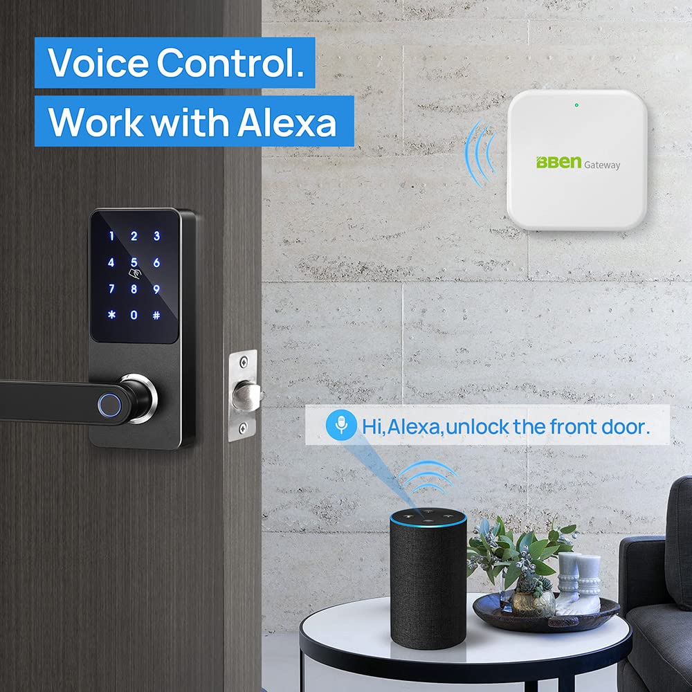 Bben Smart Door Lock WiFi Gateway, Bluetooth Keyless Entry Keypad Smart Deadbolt Wi-Fi Bridge, TTLock Smart Deadbolt WiFi Hub Work with Alexa, G2 Gateway, G2 Hub with Alexa