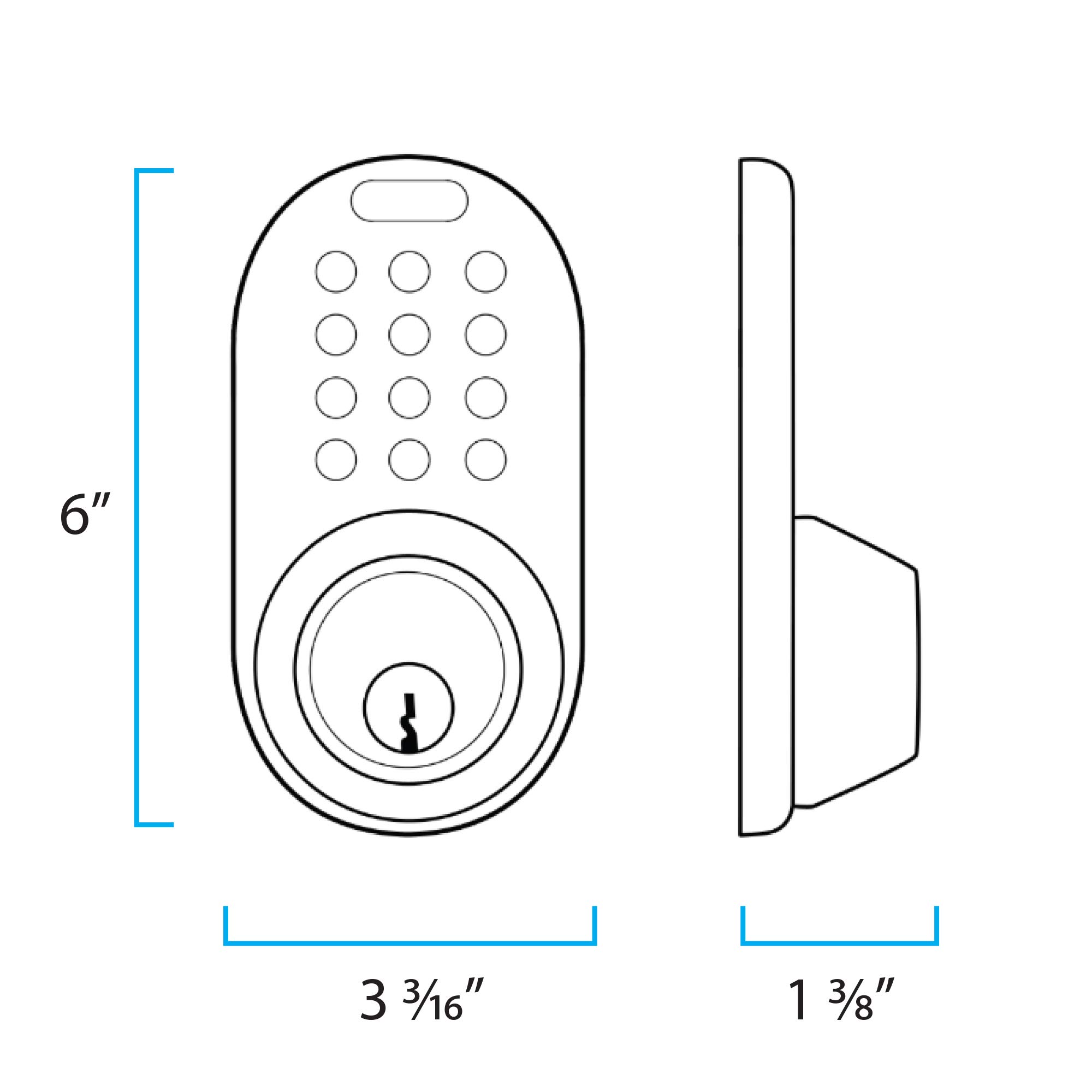 MiLocks XF-02AQ Digital Deadbolt Door Lock with Keyless Entry via Remote Control and Keypad Code for Exterior Doors
