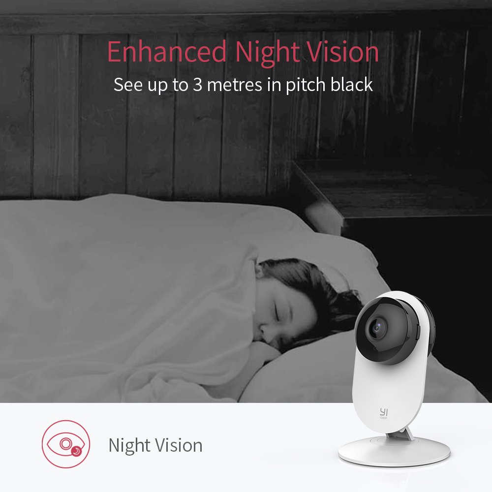 YI Home Security Camera, 1080p 2.4G WiFi IP Indoor Surveillance Camera with Night Vision, Motion Detection, Phone App, Pet Cat Dog Cam Works with Alexa and Google Assistance