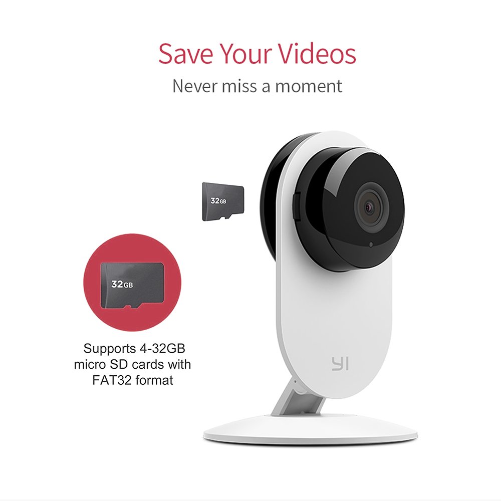 YI Home Security Camera, 1080p 2.4G WiFi IP Indoor Surveillance Camera with Night Vision, Motion Detection, Phone App, Pet Cat Dog Cam Works with Alexa and Google Assistance